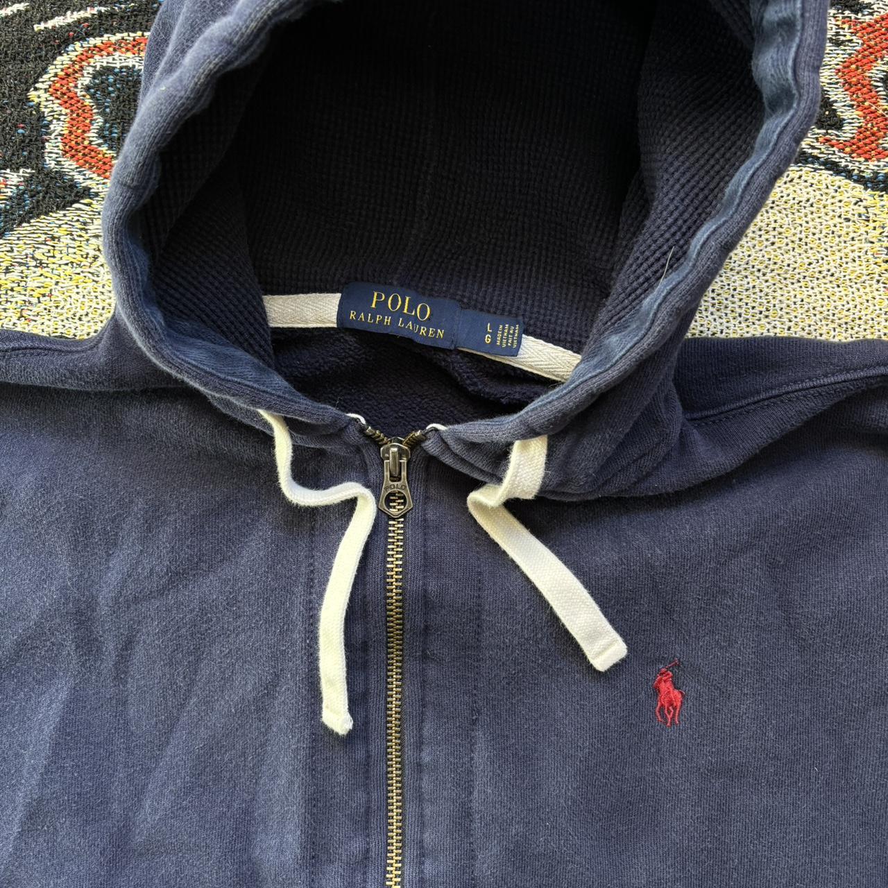 Navy Polo Ralph Lauren zip up hoodie AWSOME price... - Depop