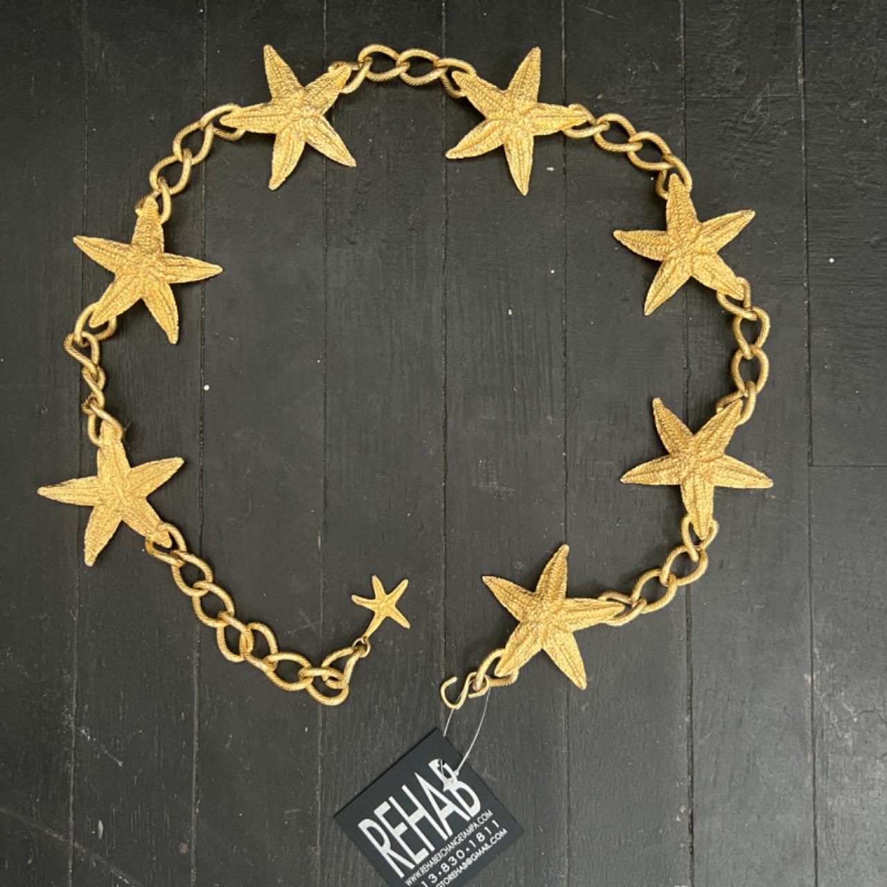 Gold starfish belt -Excellent condition! -Adjustable - Depop