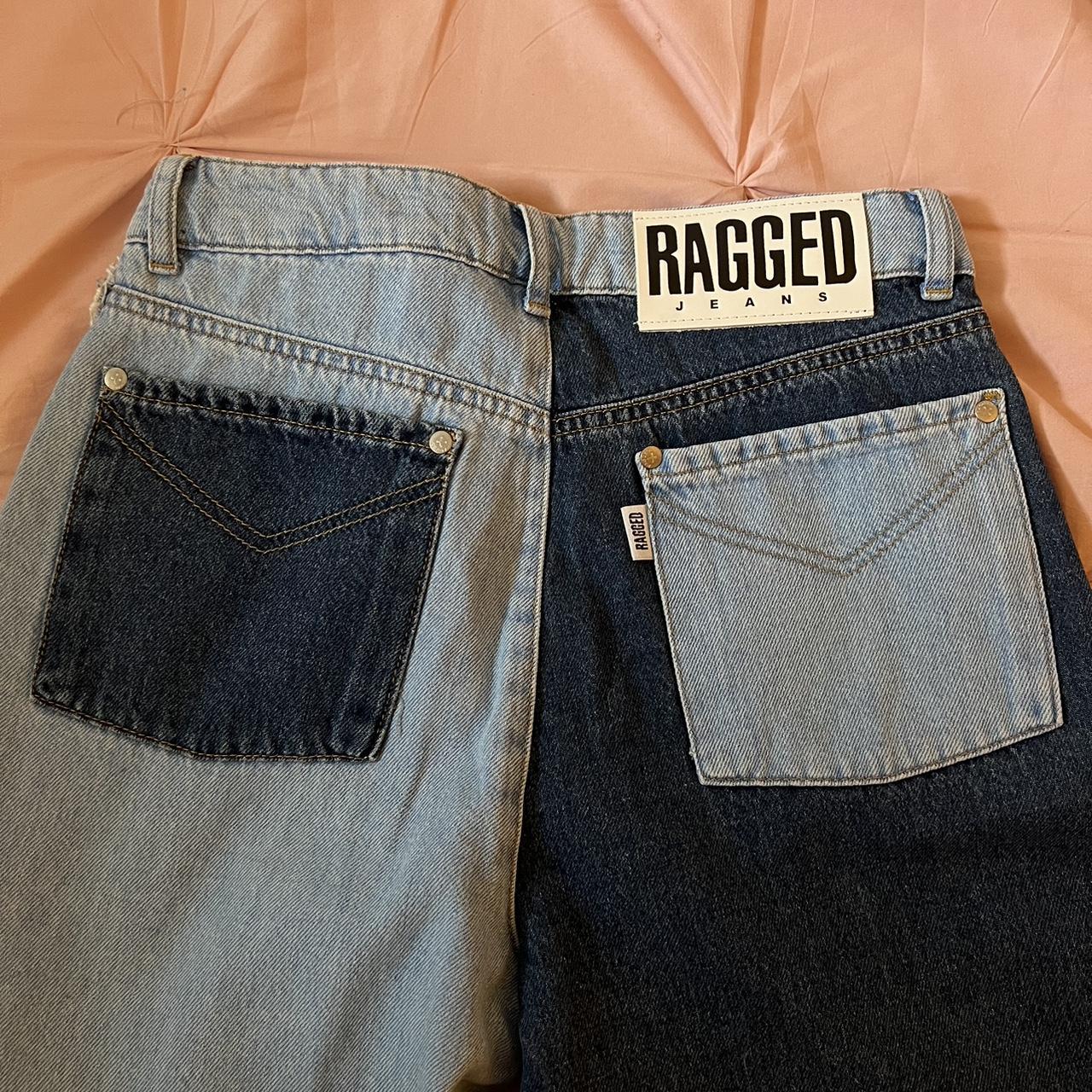 Dark and light denim ragged jeans New w tags Size 28” - Depop