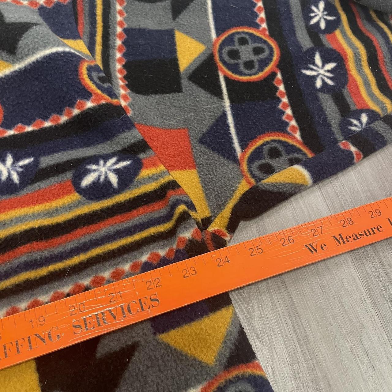 Vintage 90s Pattern Fleece Pullover... - Depop