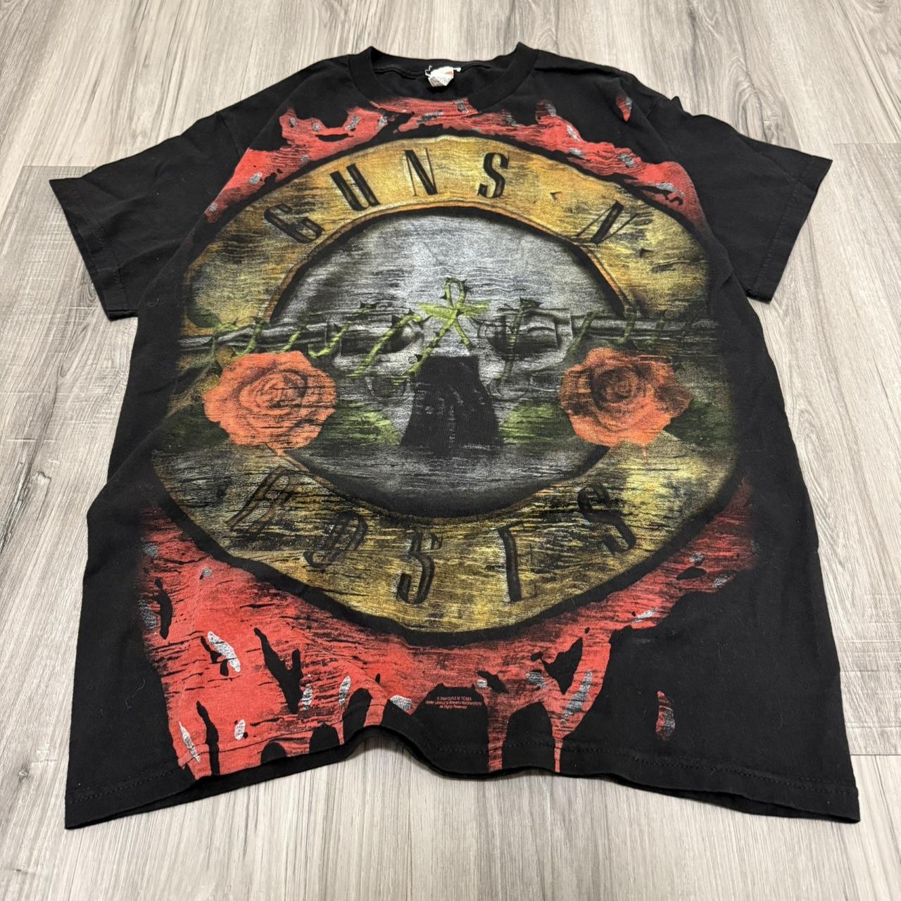 Vintage Y2K Guns N’ Roses AOP T-shirt Measurements... | Depop