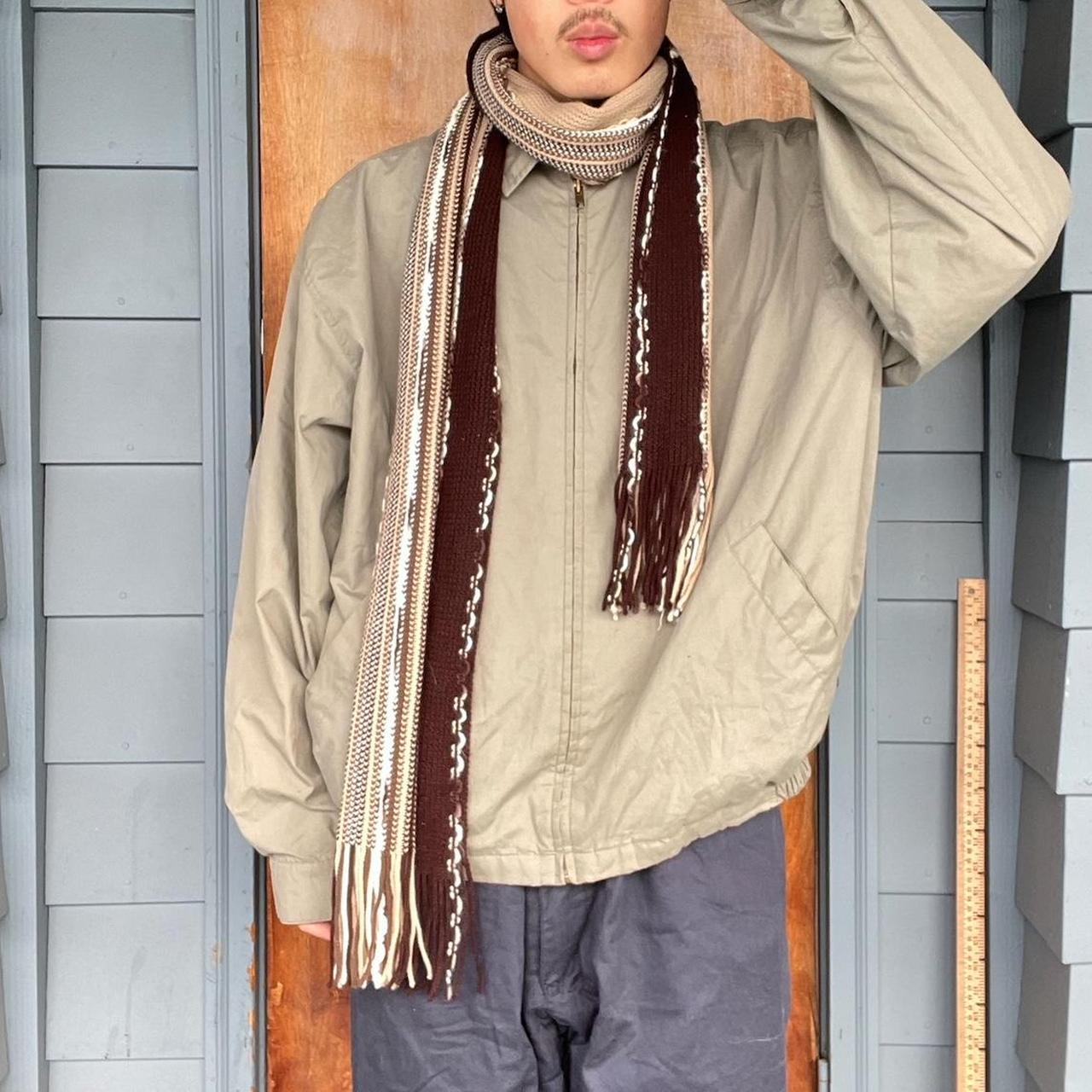 Vintage earth tone stripped scarf Nice indie preppy... - Depop