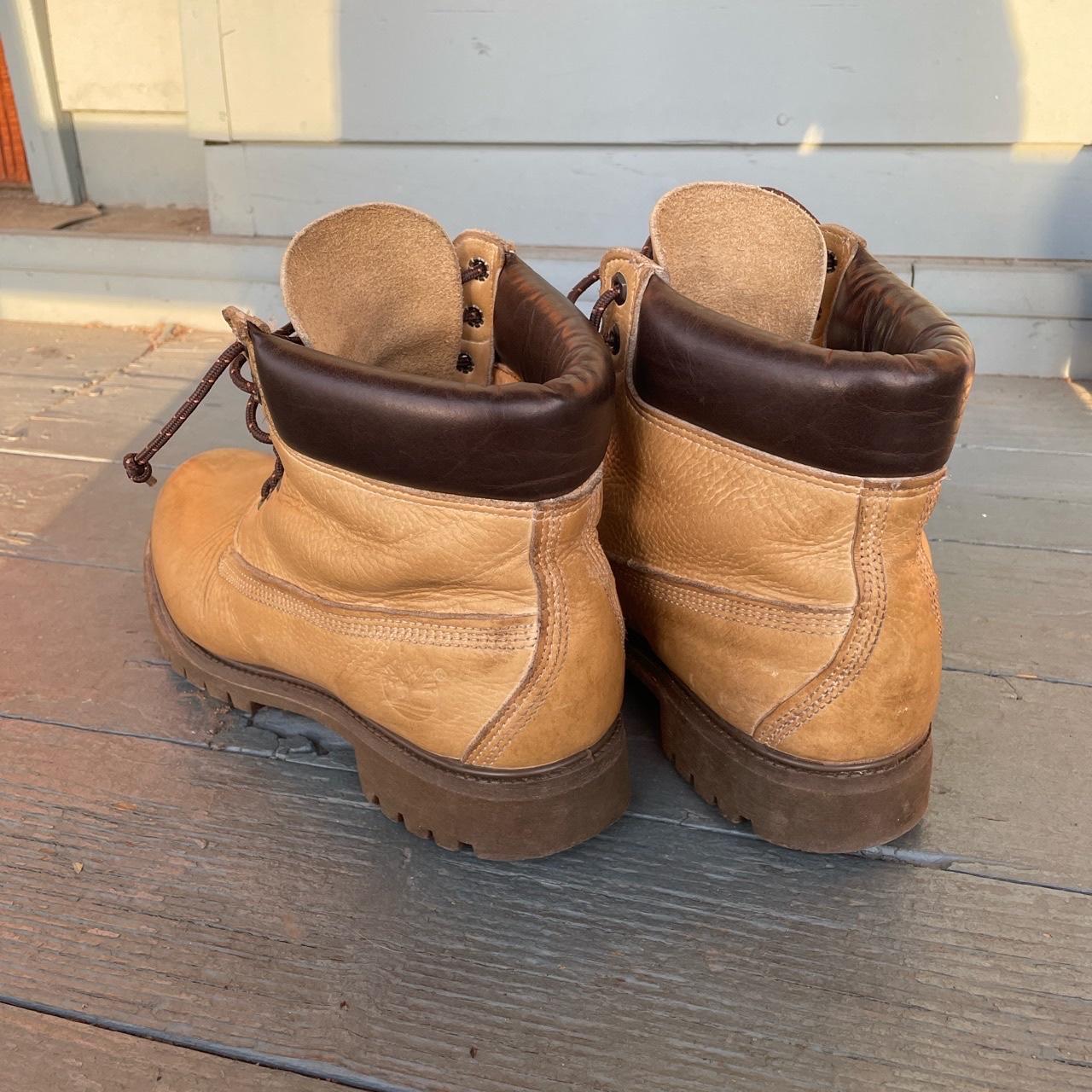 Vintage 90s tan and brown timbs 10.5 men Nice... - Depop
