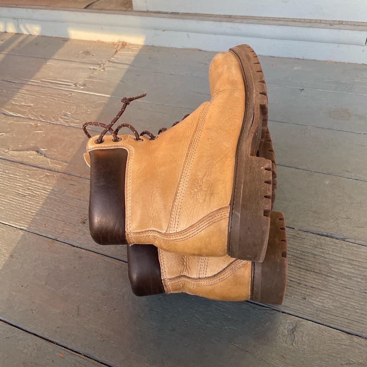 Vintage 90s tan and brown timbs 10.5 men Nice... - Depop