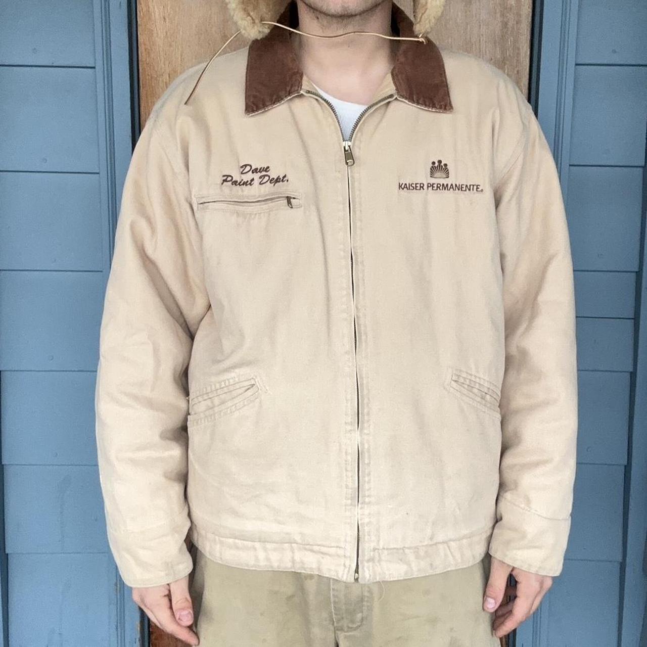 Vintage tan Detroit style work jacket Nice... - Depop