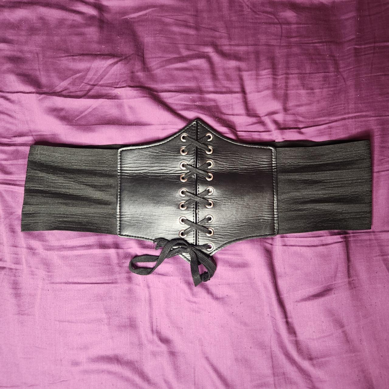 Black Corset Style Fashion Belt Hot Topic size... - Depop