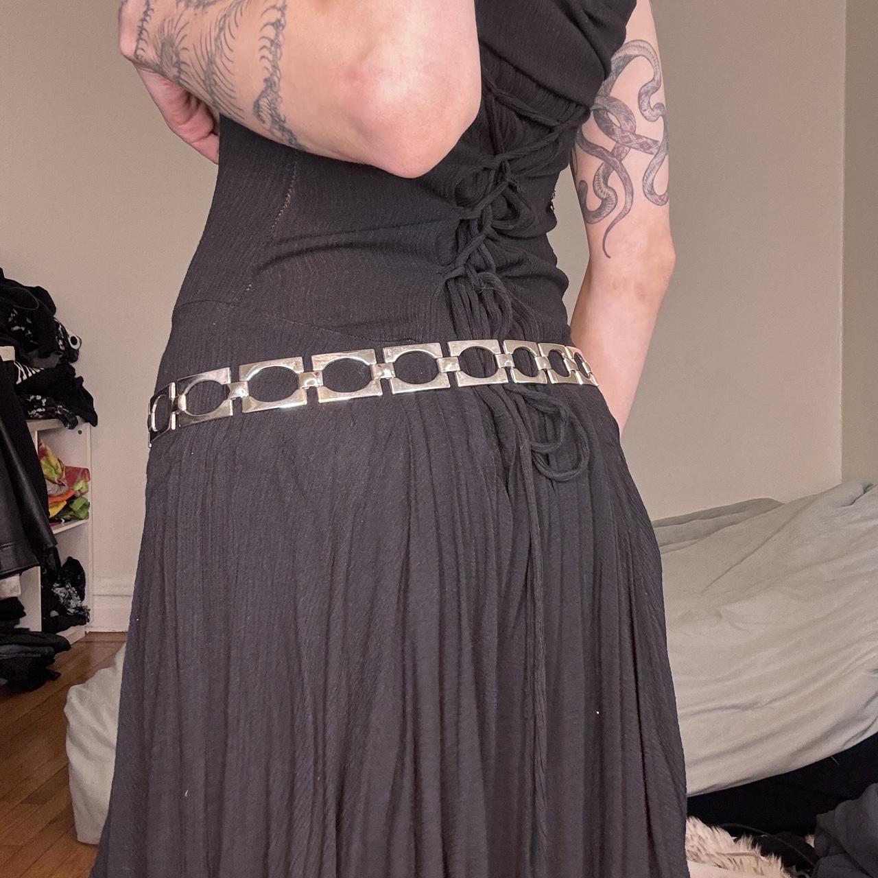 Silver Square metal chain hip belt My waist 26 Hips 35 - Depop