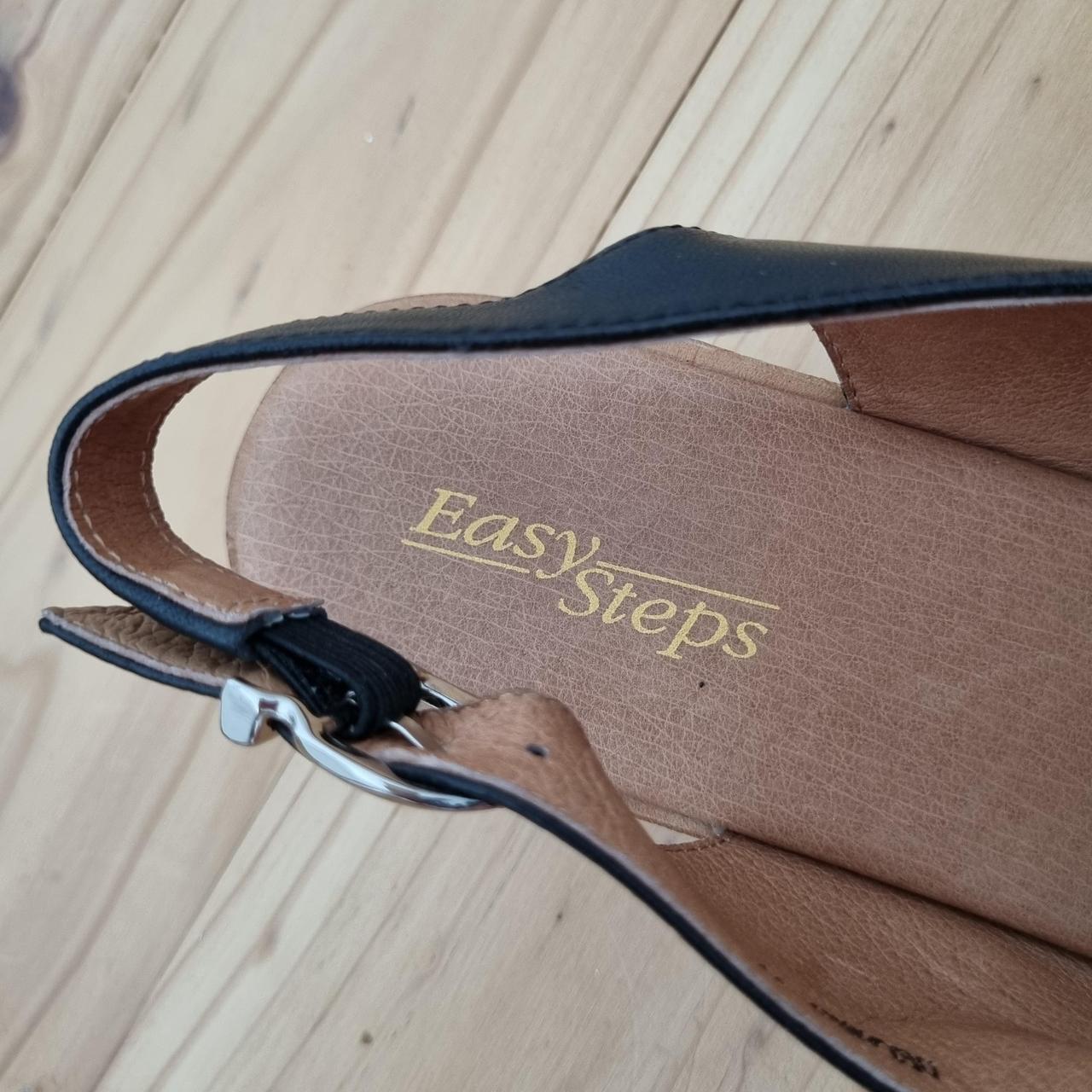 Easy Steps black leather slingback shoes Size... - Depop