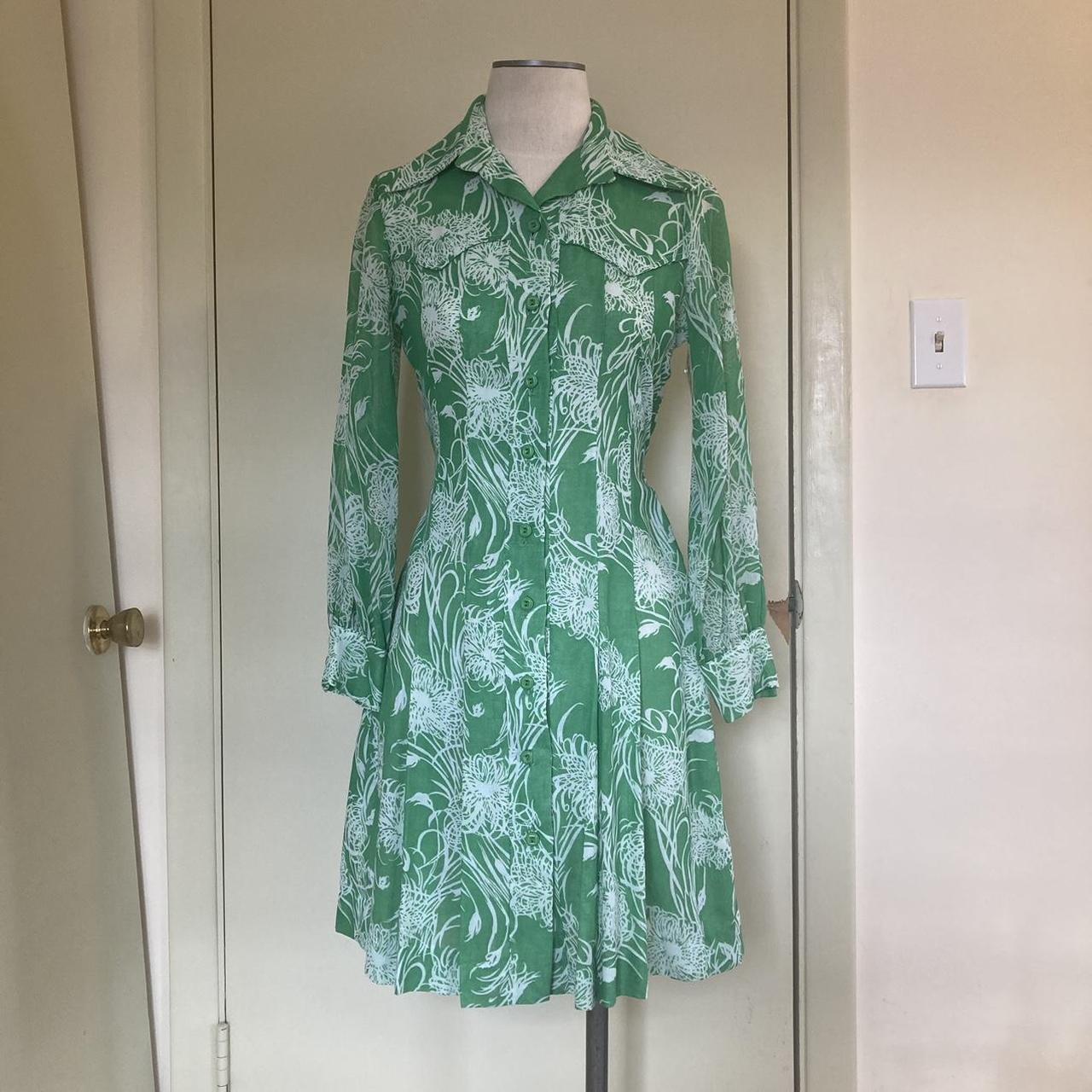 Vintage 70s western style shirt dress. Dramatic... | Depop