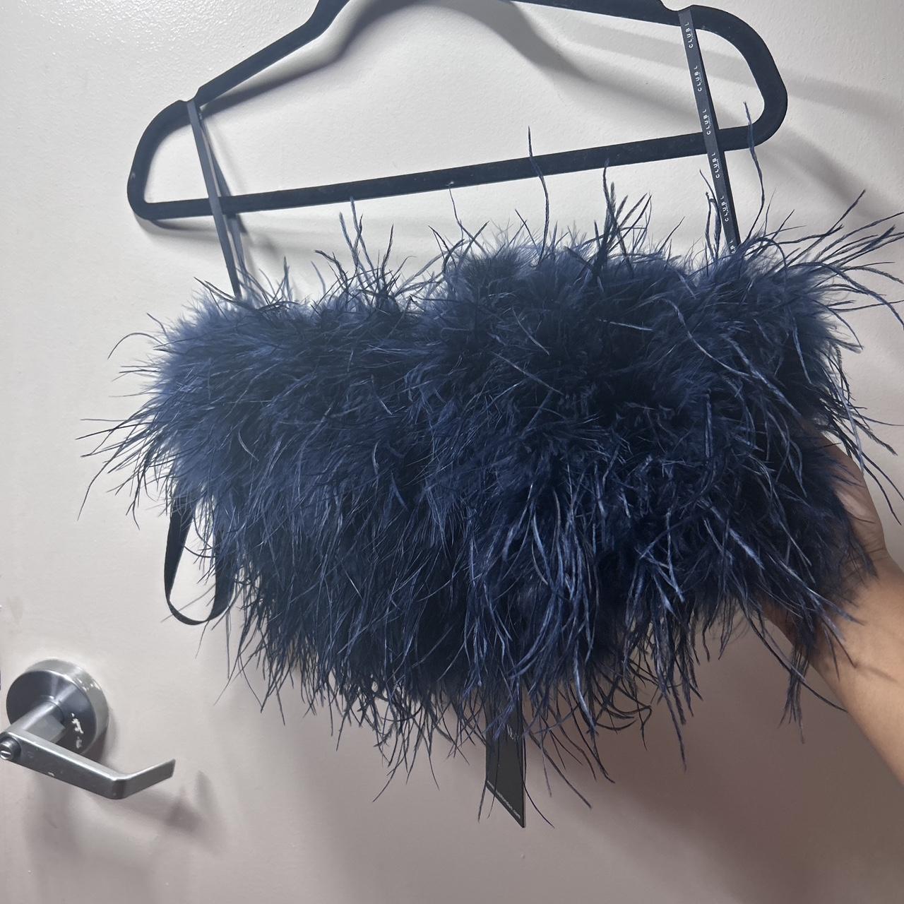 Club LLONDON feather top - Depop