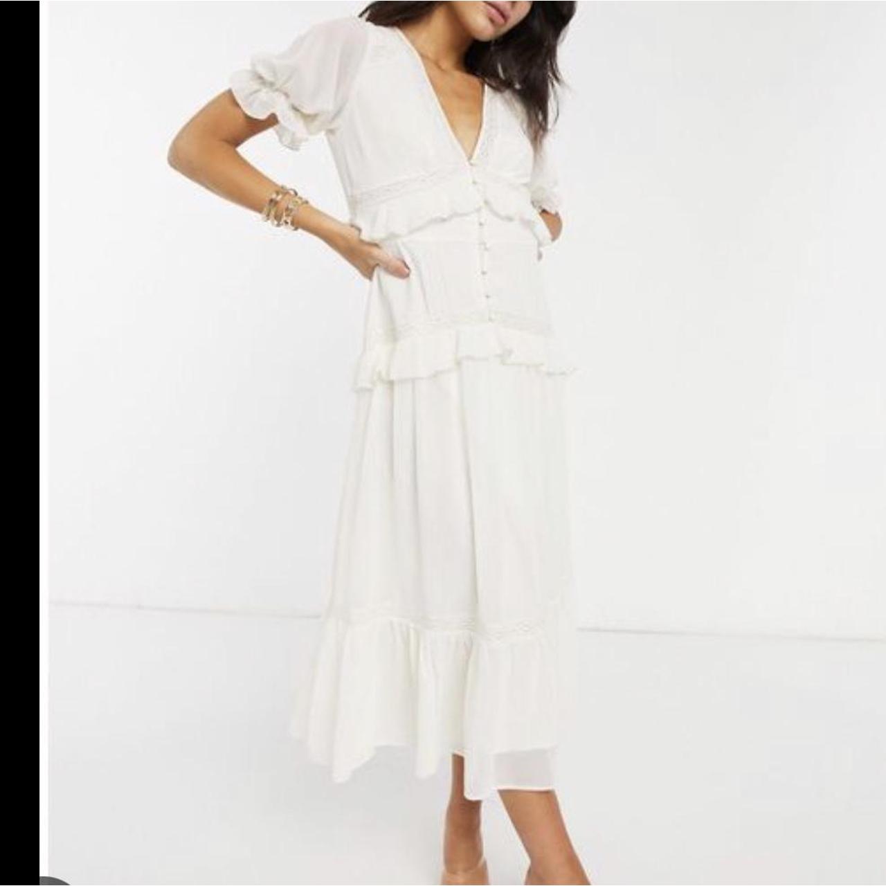 ASOS Women's White and Cream Dress | Depop