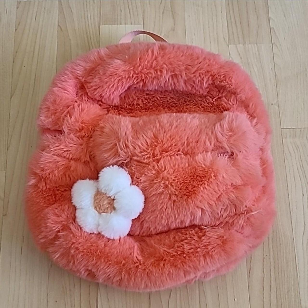 NWOT Furry Coral Mini Backpack 13"×11" Claire's... - Depop
