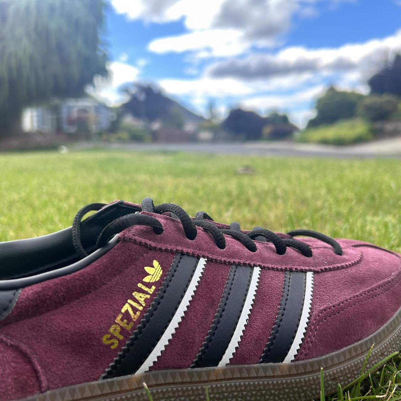 Maroon/Burgundy Adidas Spezials, Size 9 mens. I wore... - Depop