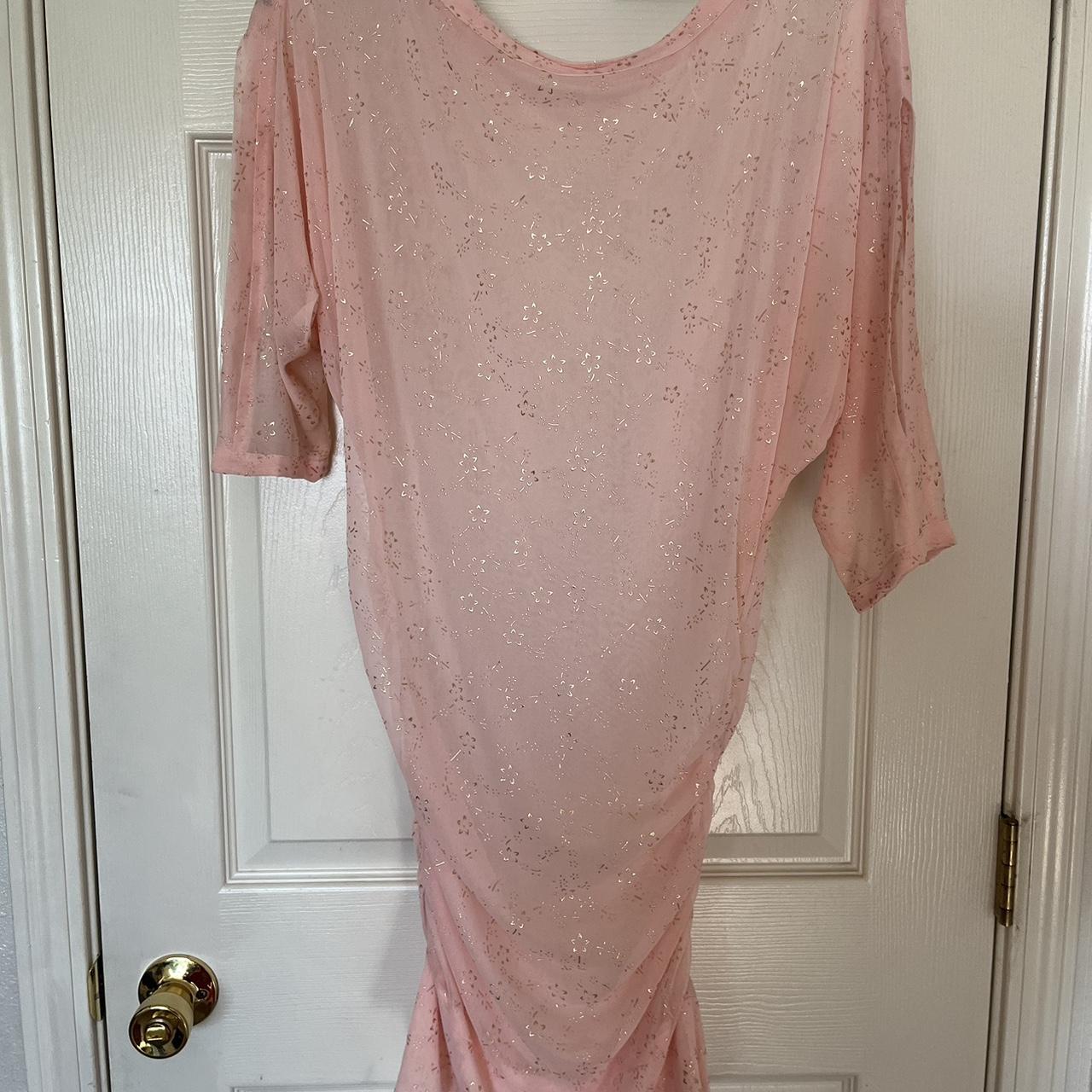 See Through Pink Dress Handmade size medium... - Depop