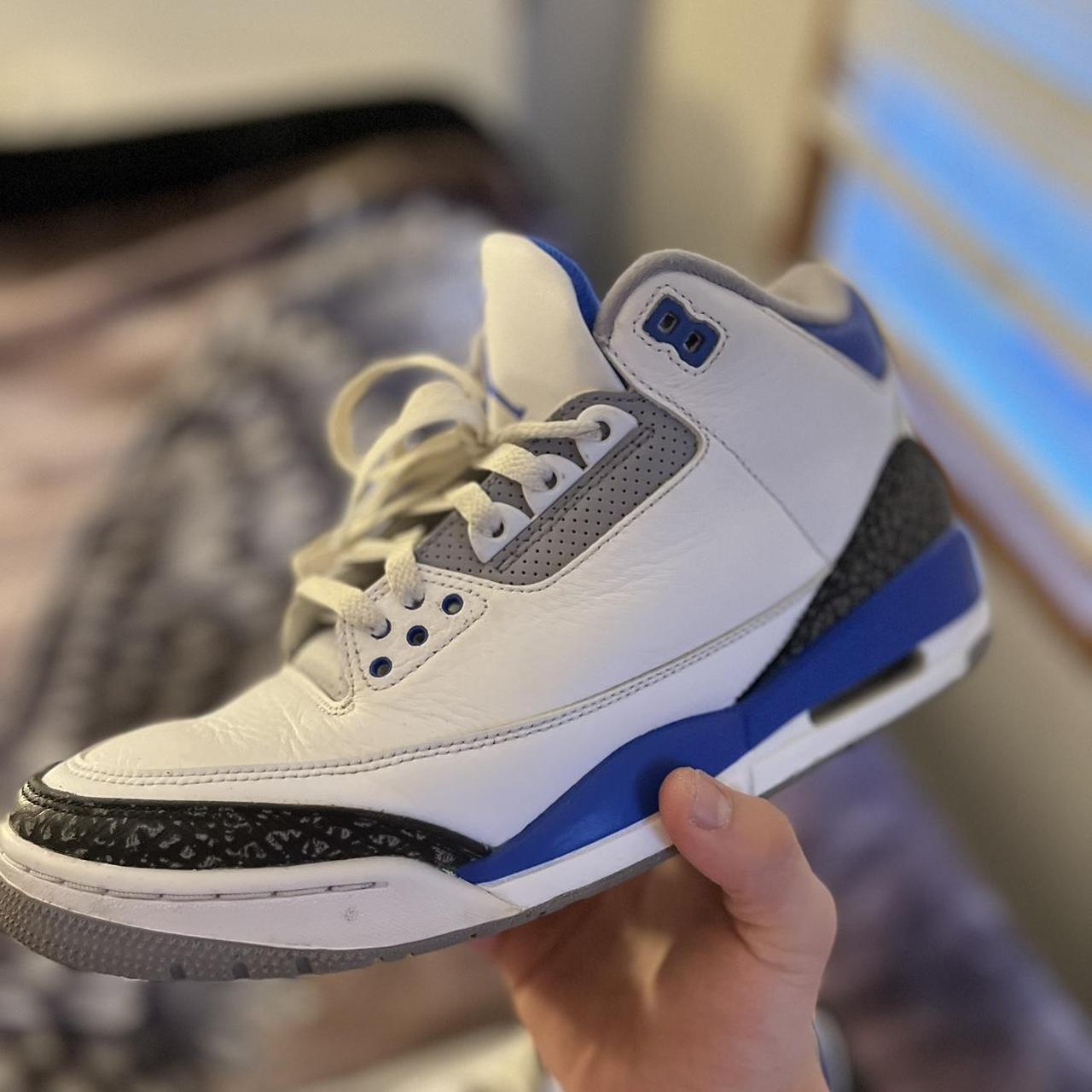 Jordan Retro 3 Racer Blue - Minimal Wear - Laces... - Depop
