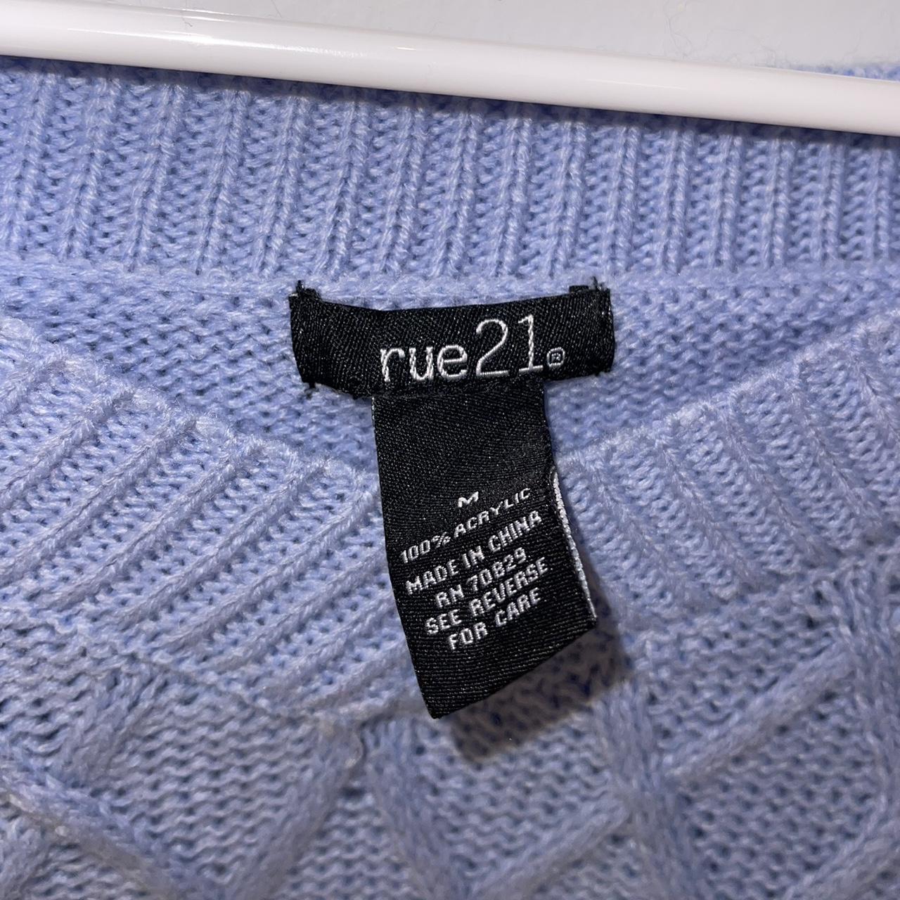 Rue21 blue cropped sweater Size medium ... - Depop