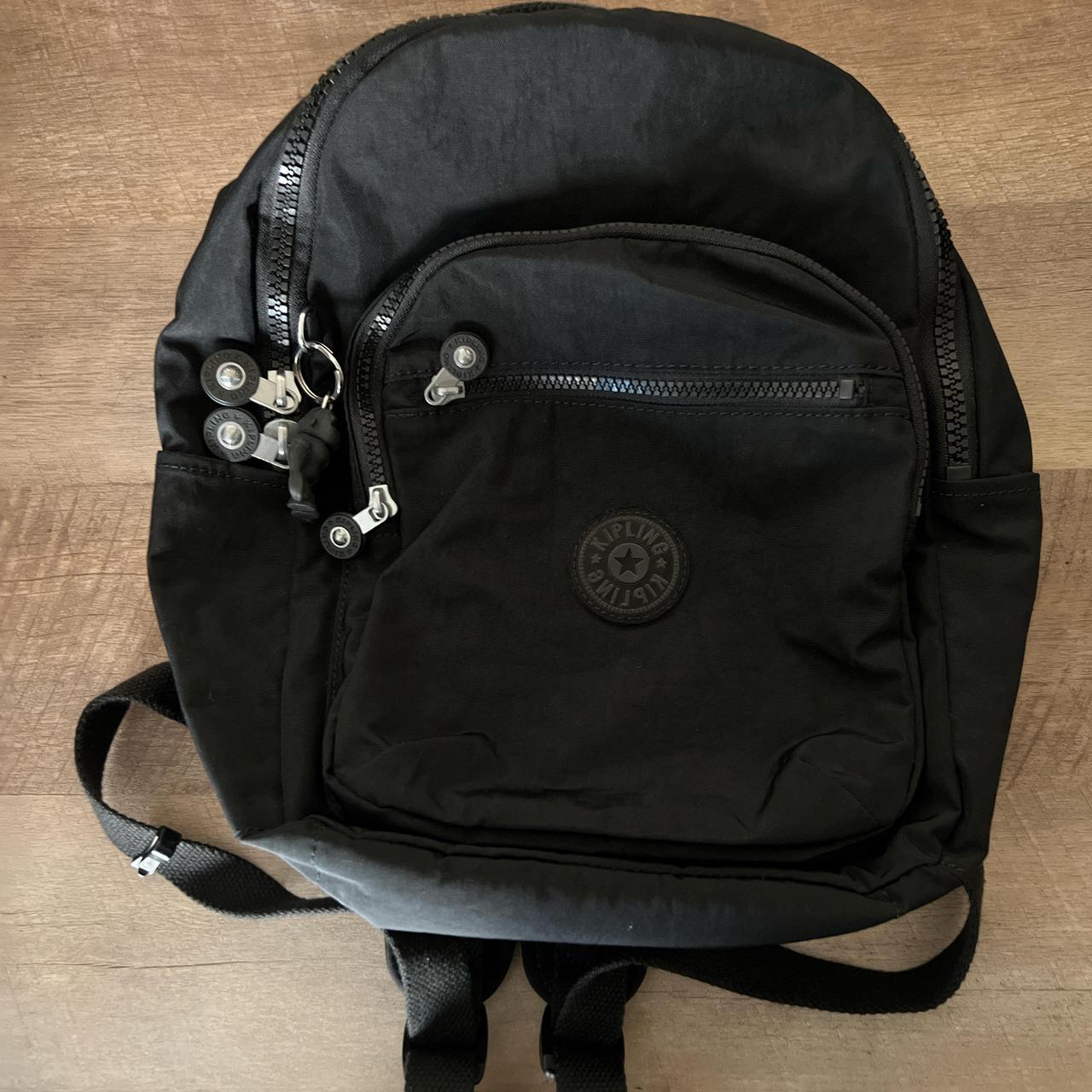 Black medium Kipling backpack in good condition only... - Depop