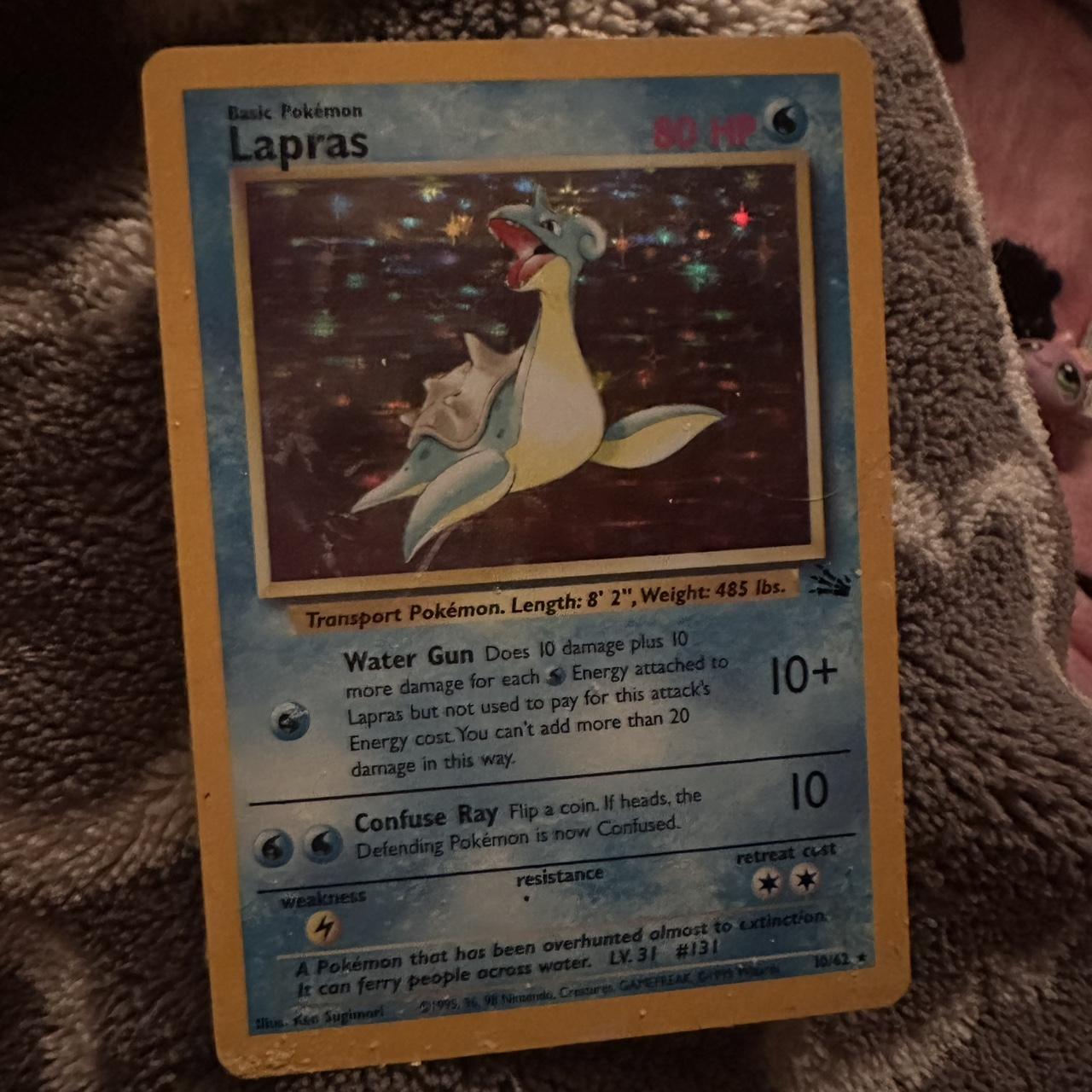 1995 holographic lapras fossil pack small blemish... | Depop