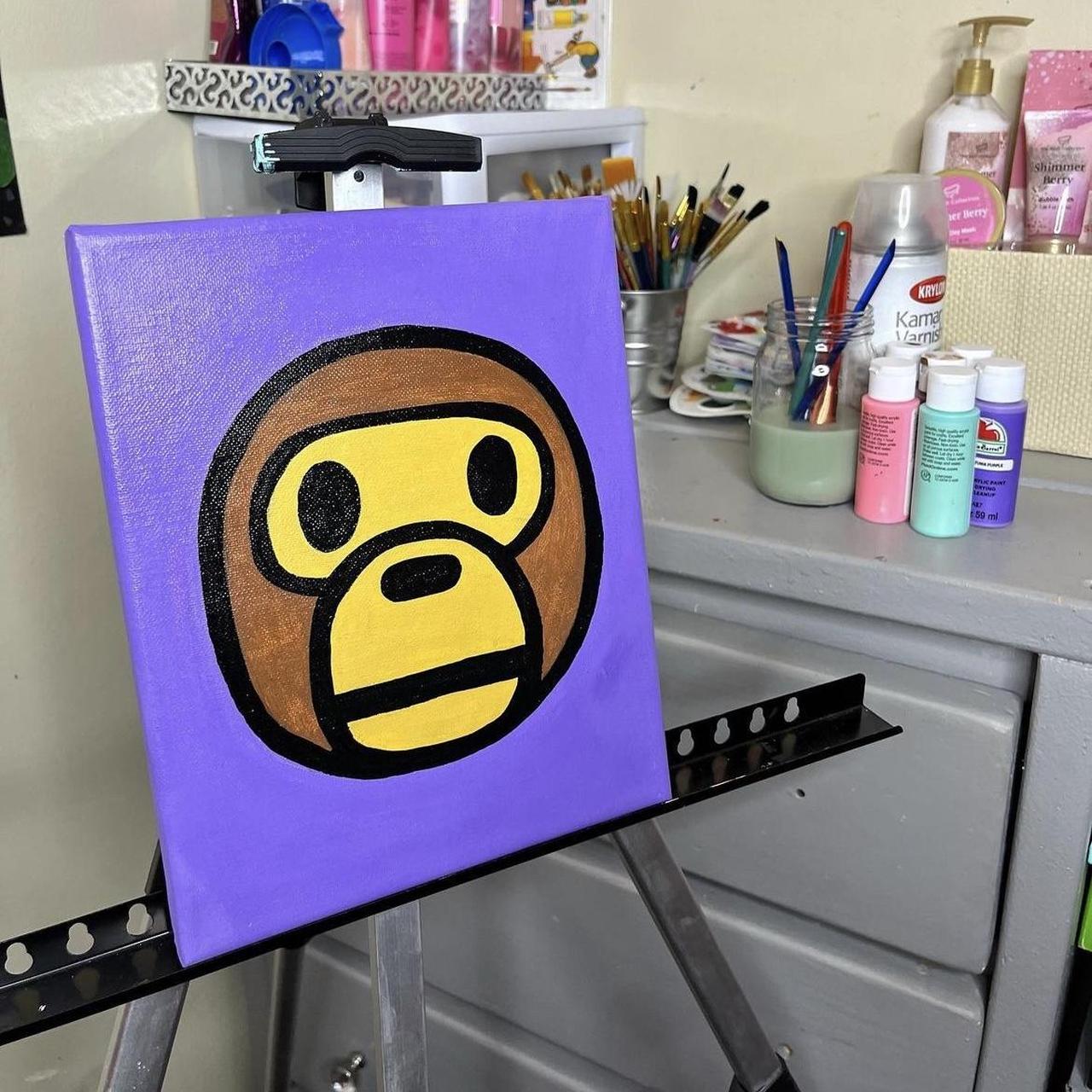 Two Small Bape Paintings (pink and purple) - Depop