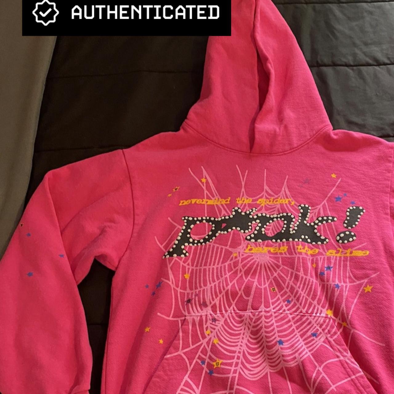 PINK Spider World Wide Hoodie GRAILED AUTHENTICATED... - Depop