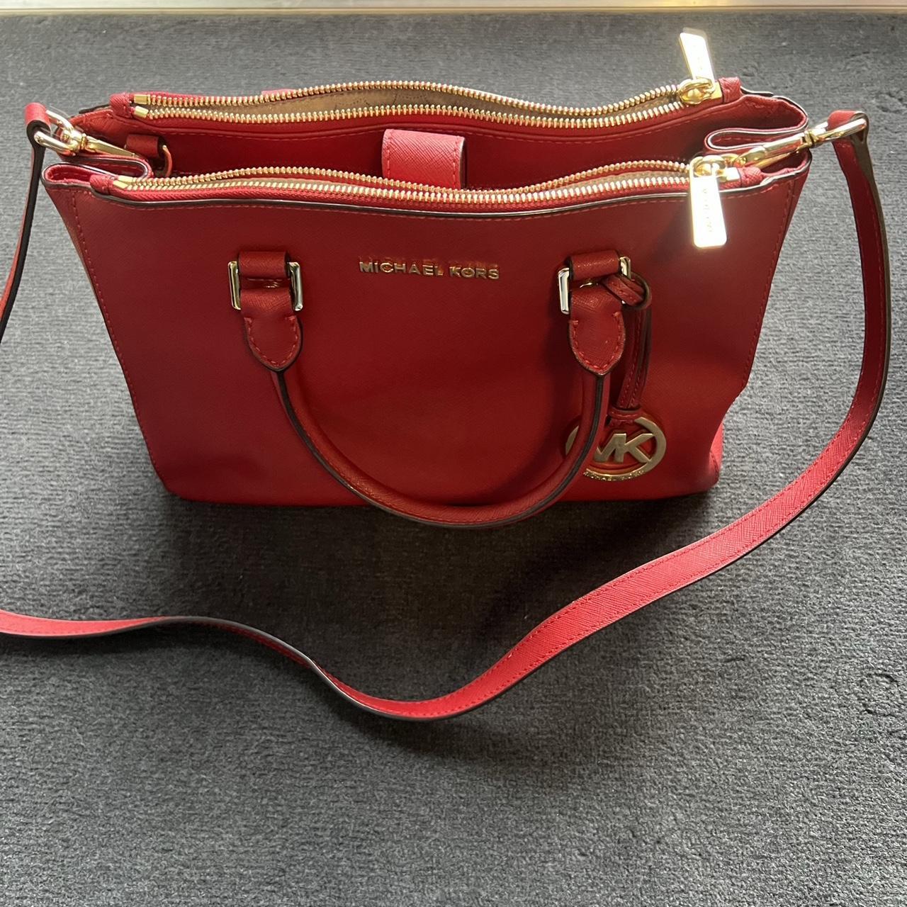 Michael Kors red medium tote shoulder bag 3 pockets... - Depop