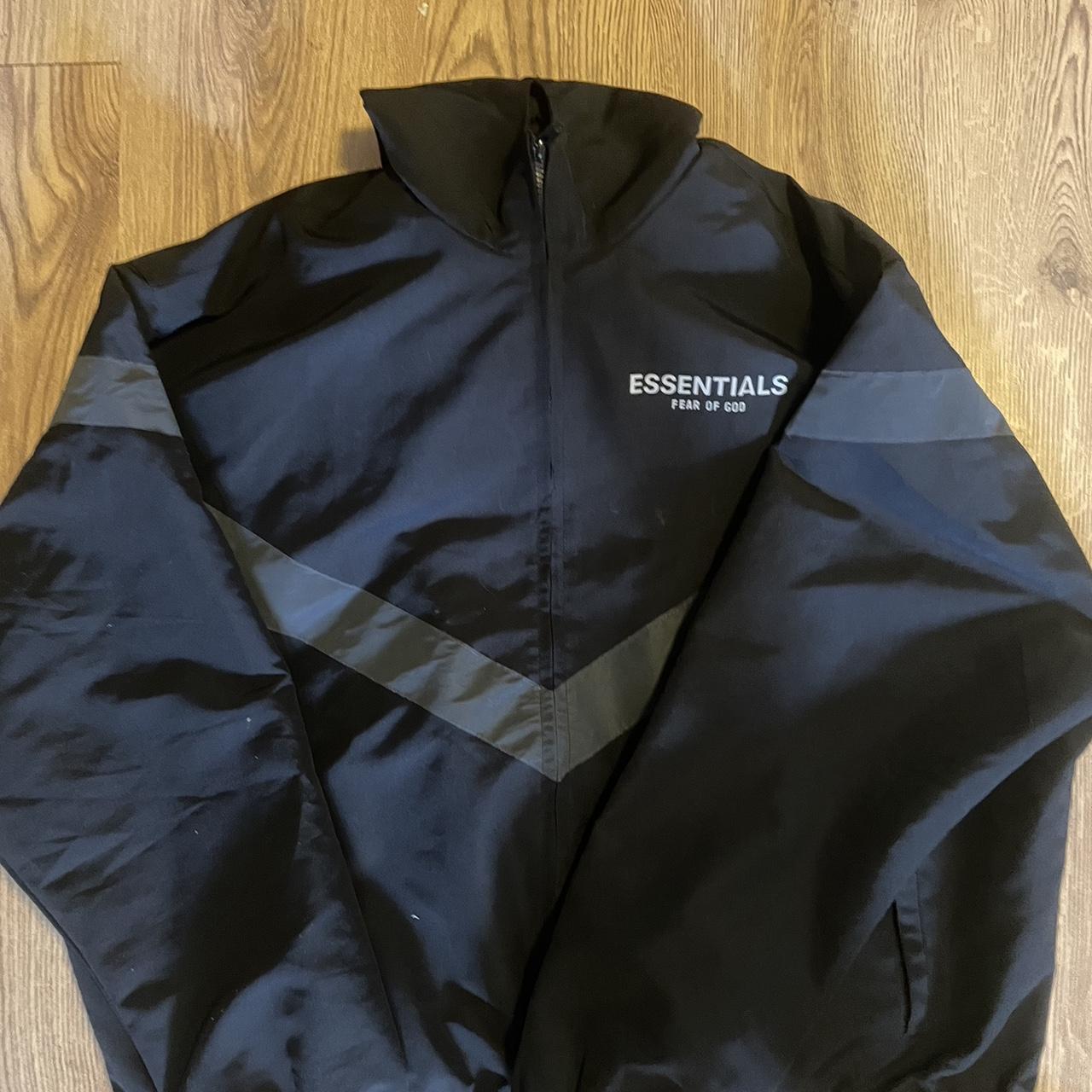 fear of god essentials reflective windbreaker send... - Depop