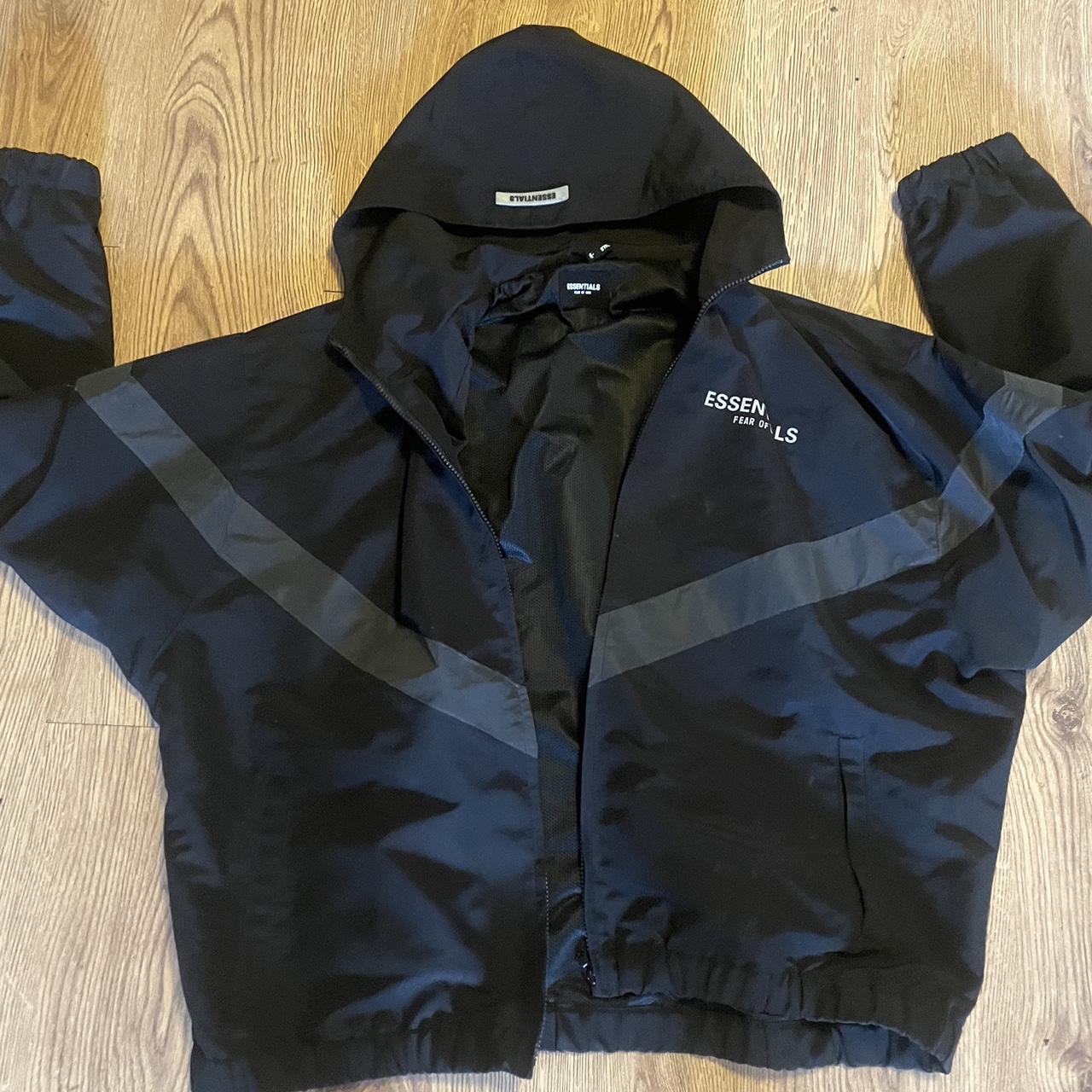 fear of god essentials reflective windbreaker send... - Depop