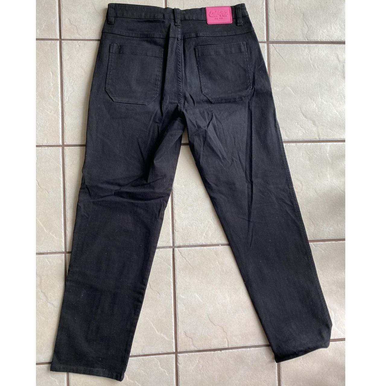 black skeleton rhinestone Y2K pants size 32 dm for... - Depop