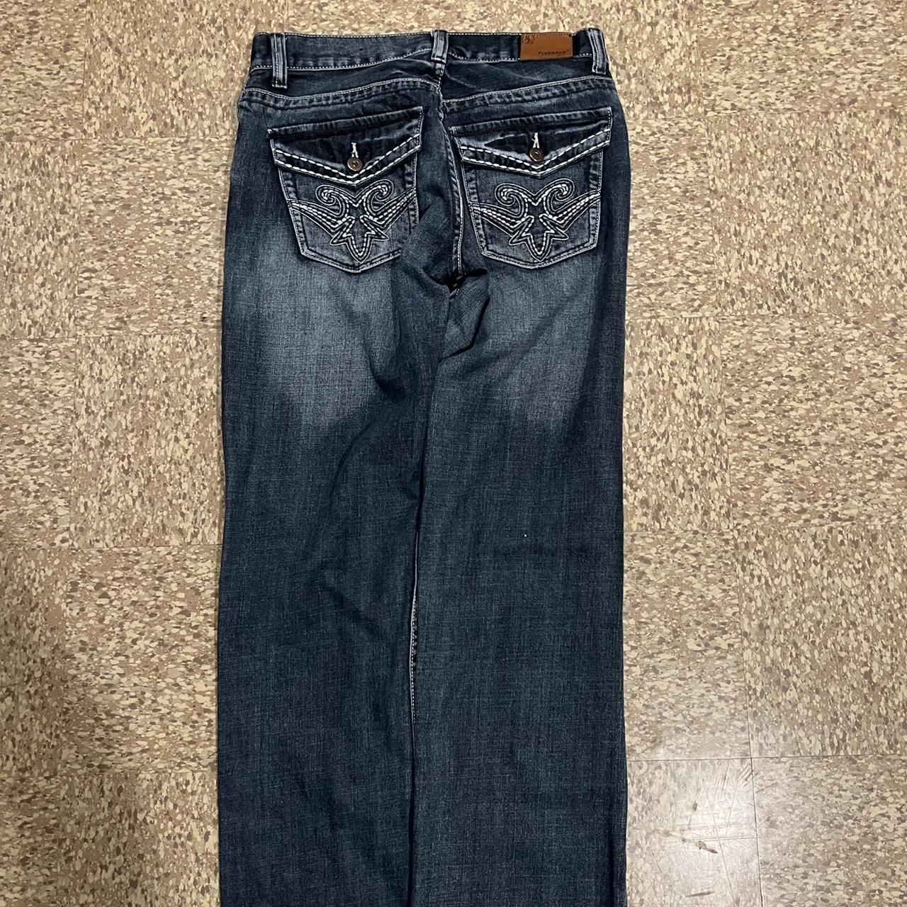 Super Clean Embroidered Fly Paper Jeans Sick Pocket... | Depop