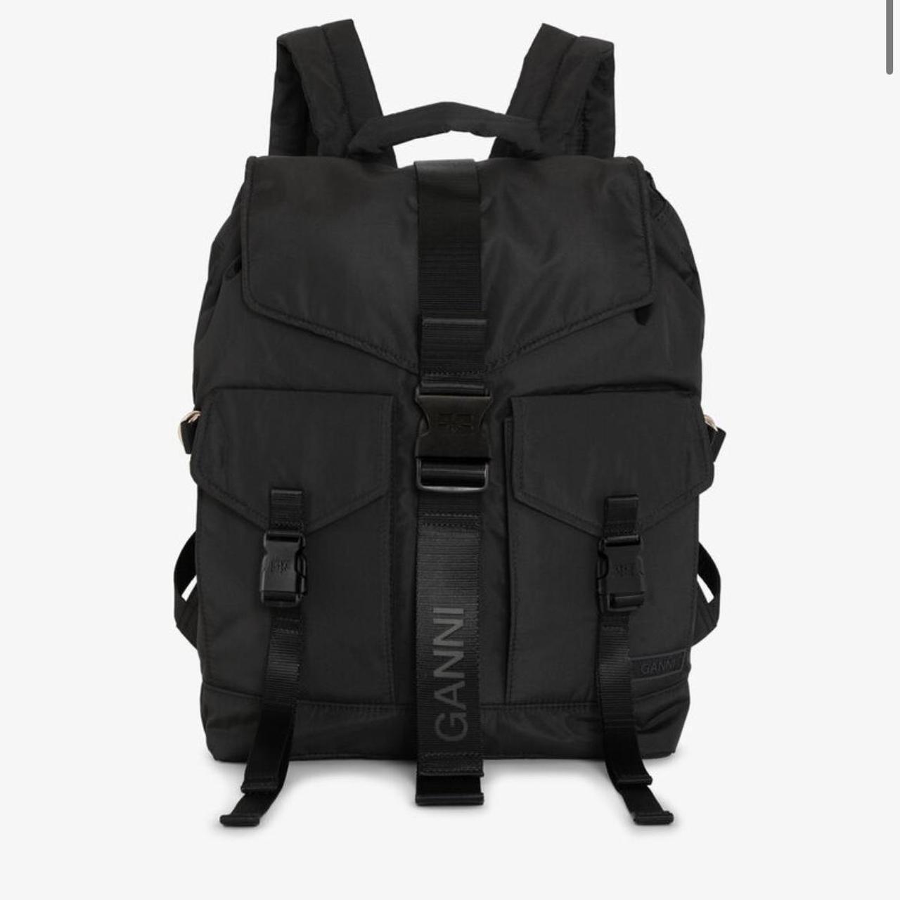 GANNI Black Tech Backpack Nylon | Depop