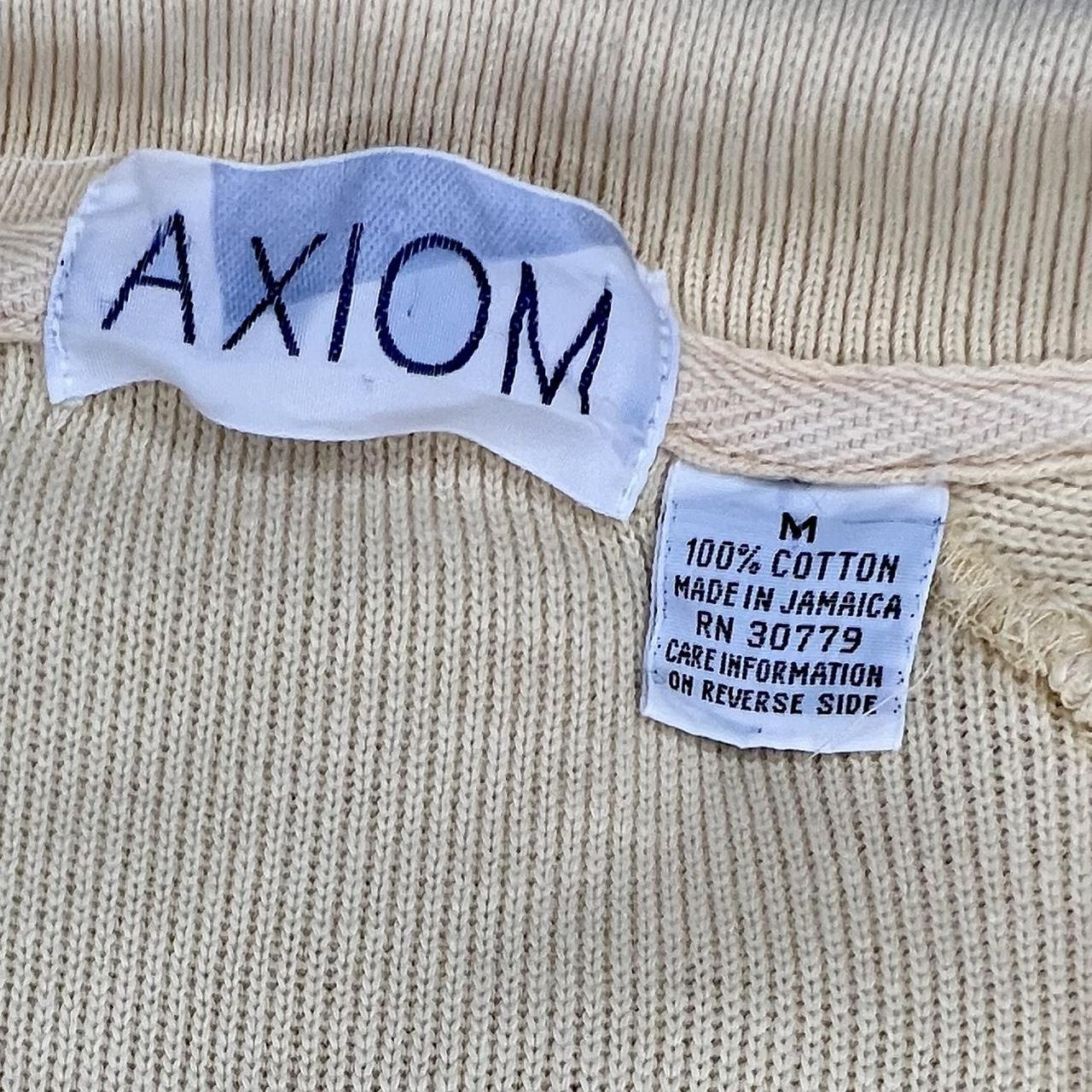 Vintage Axiom polo shirt Cream/Yellow short sleeve... - Depop