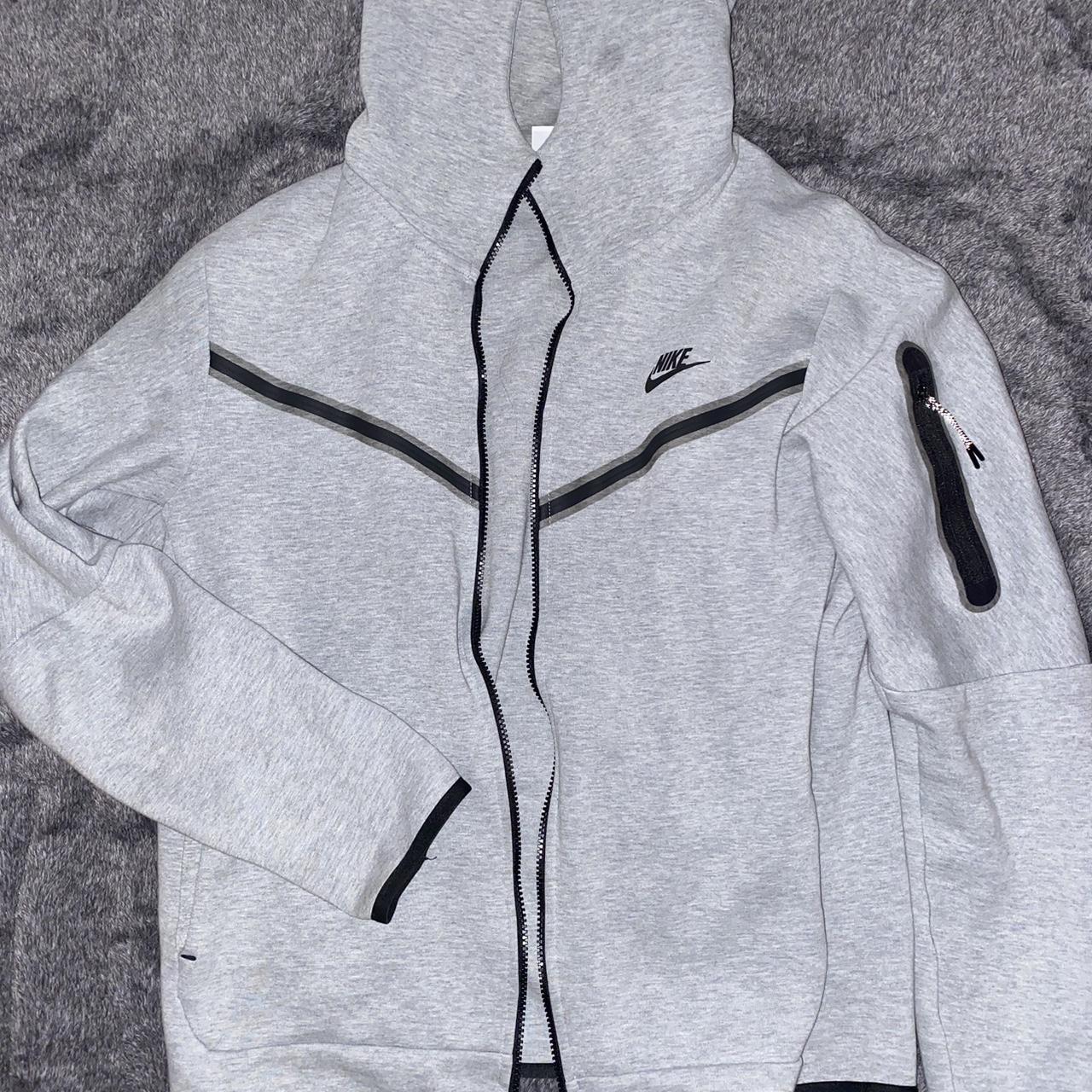 Grey Nike Tech Hoodie - Depop