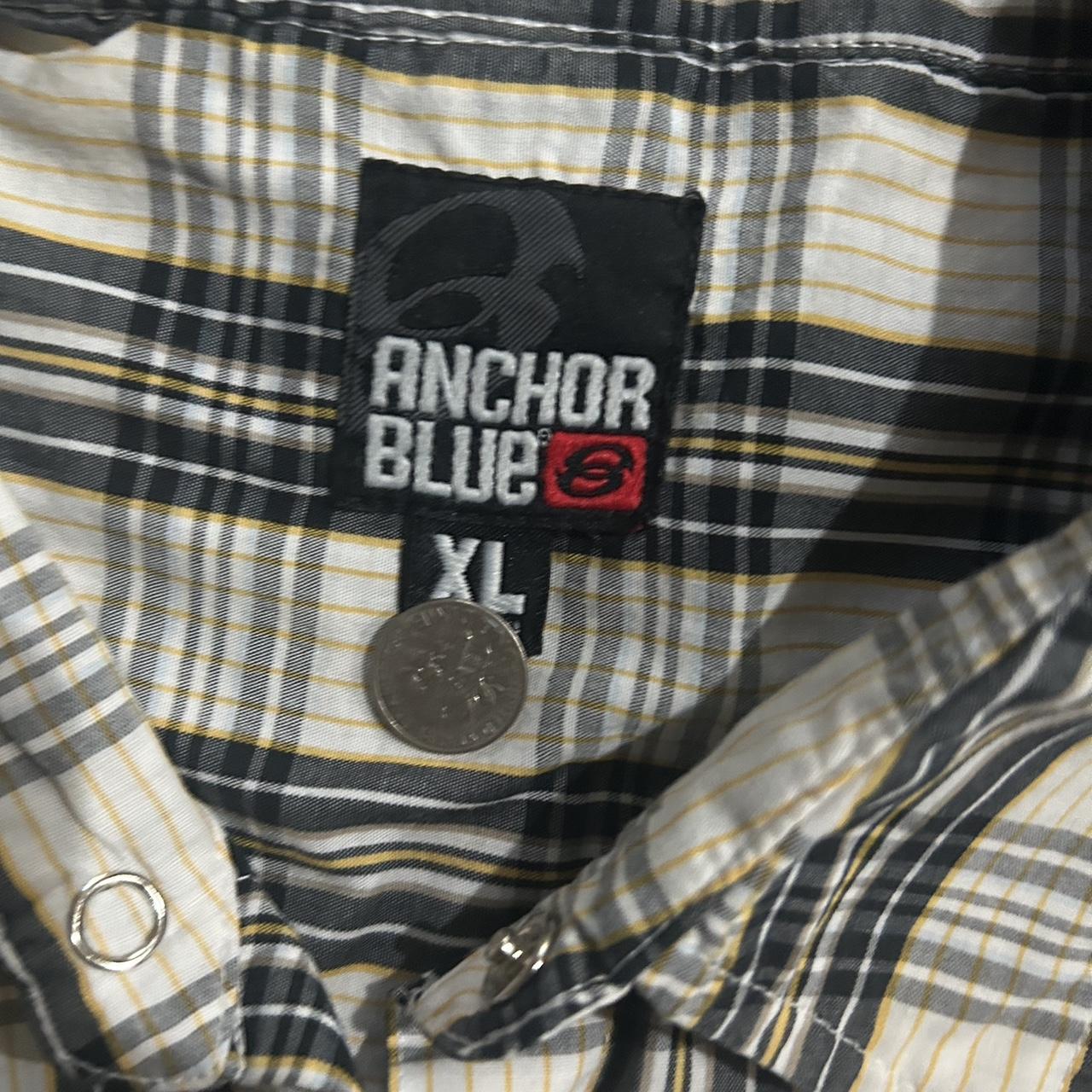 Blue anchor button up shirt #blue... - Depop