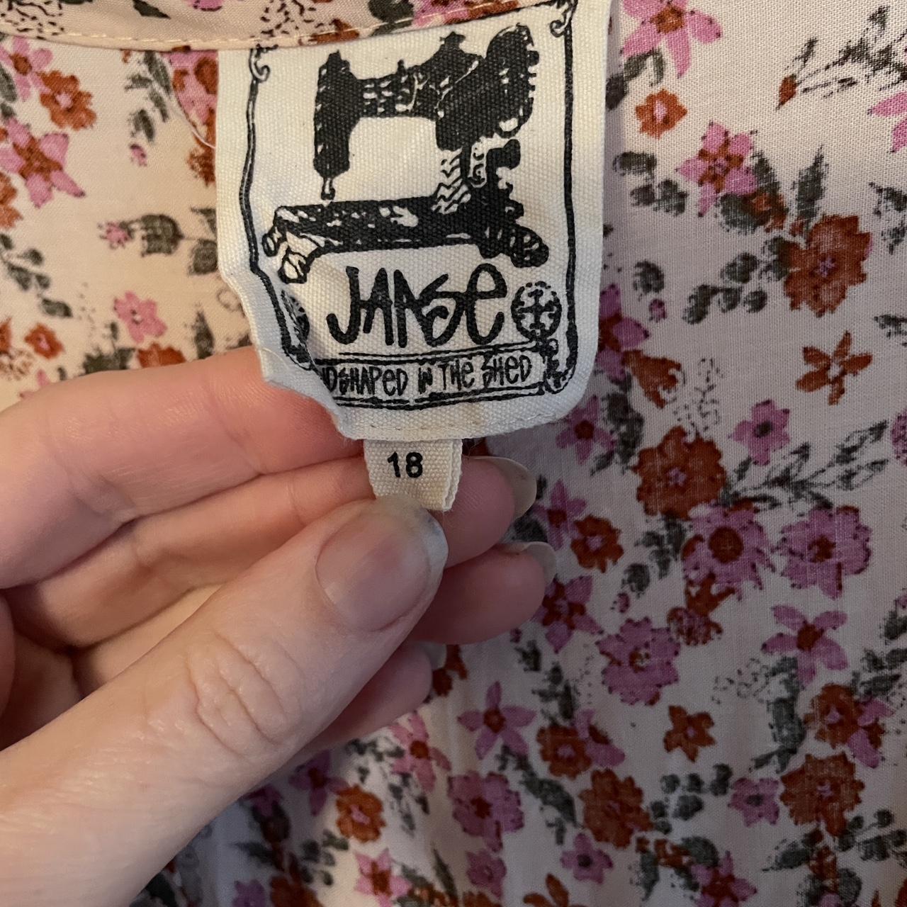 Jaase long sleeve dress, floral, shirred wrists/... - Depop