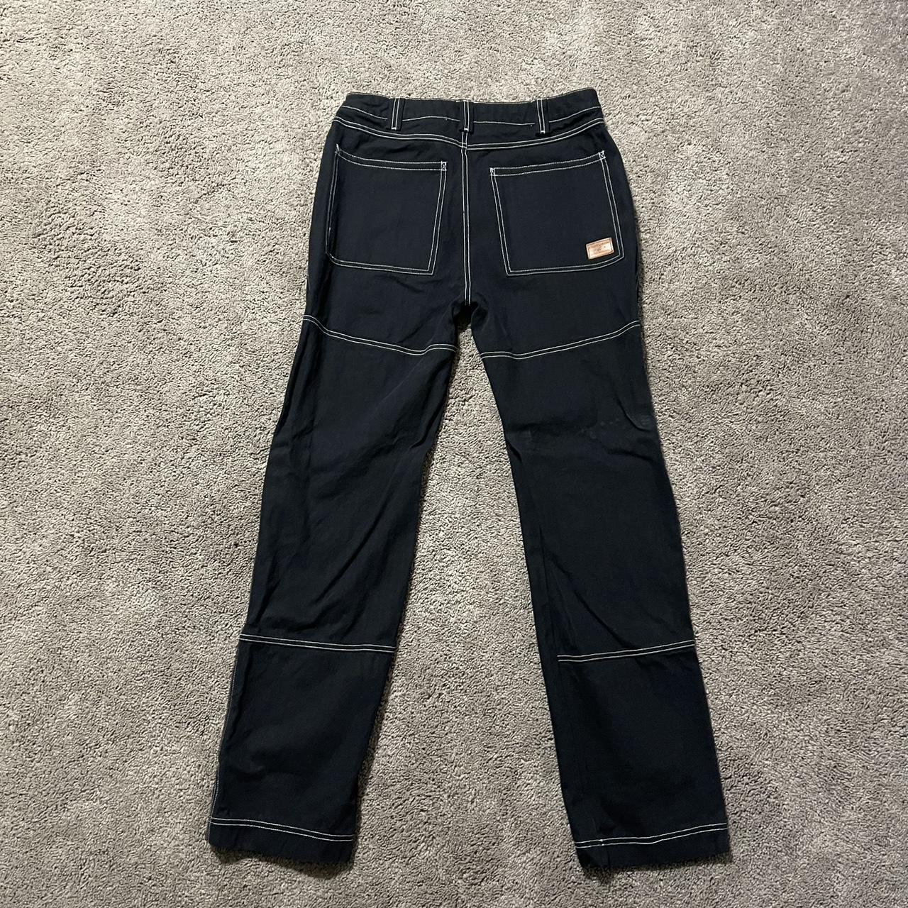 Black Digital Liquid Lagoon Pants Straight Baggy... - Depop