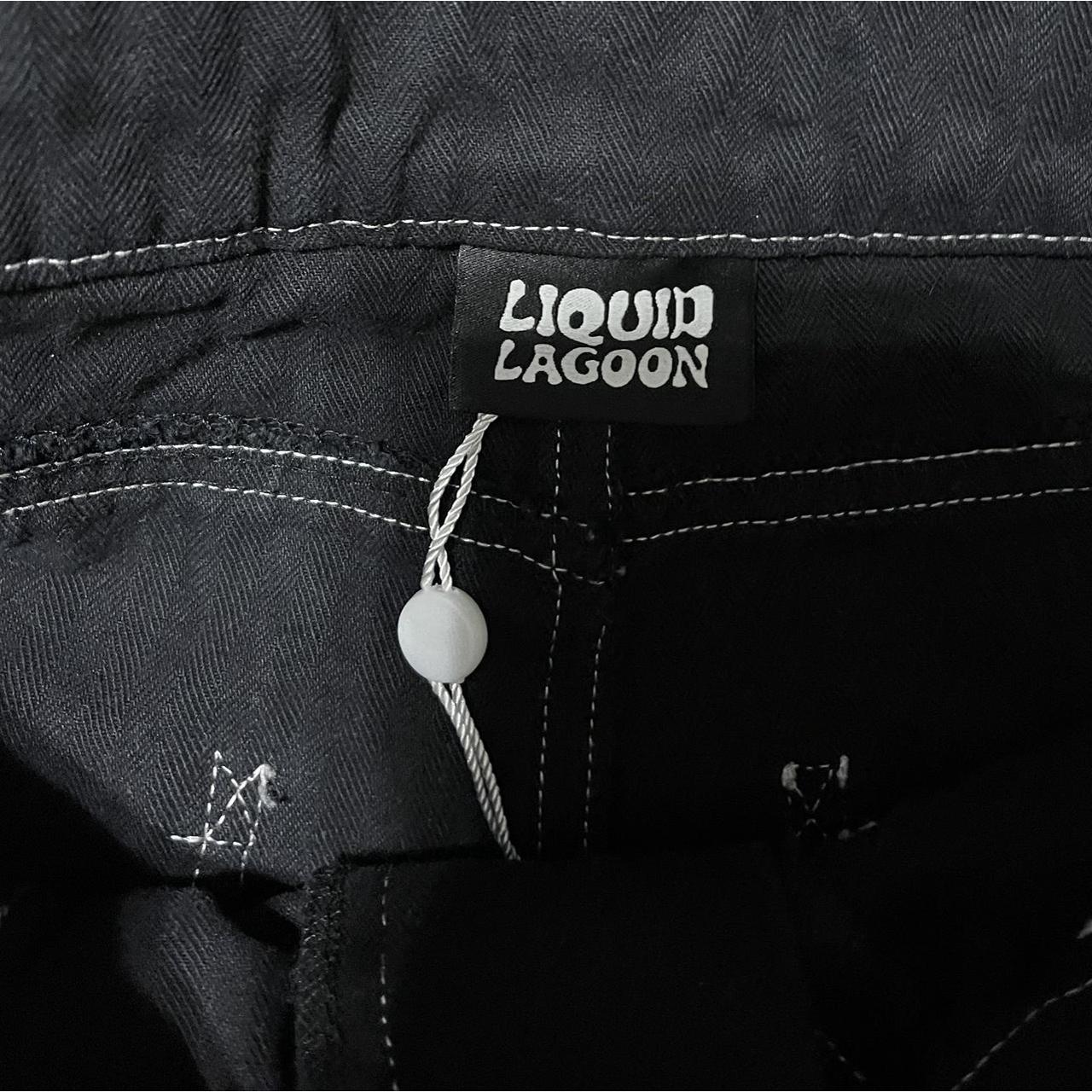 Black Digital Liquid Lagoon Pants Straight Baggy... - Depop