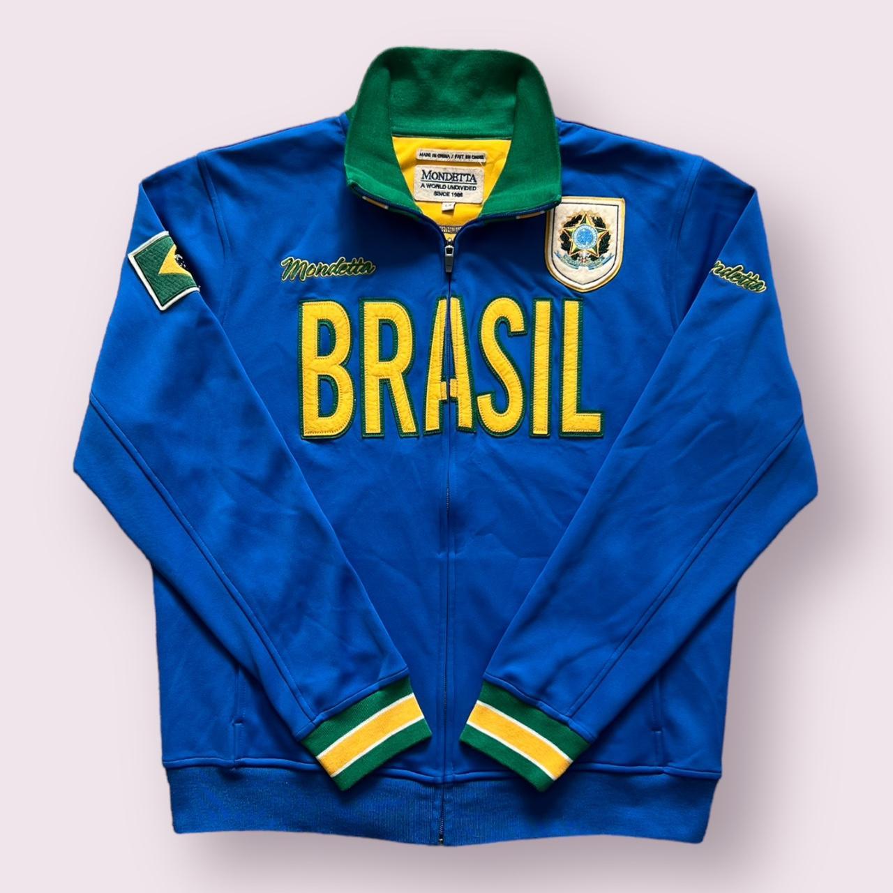 Mondetta Brasil/Brazil Zip-Up Track Jacket - Blue •... - Depop