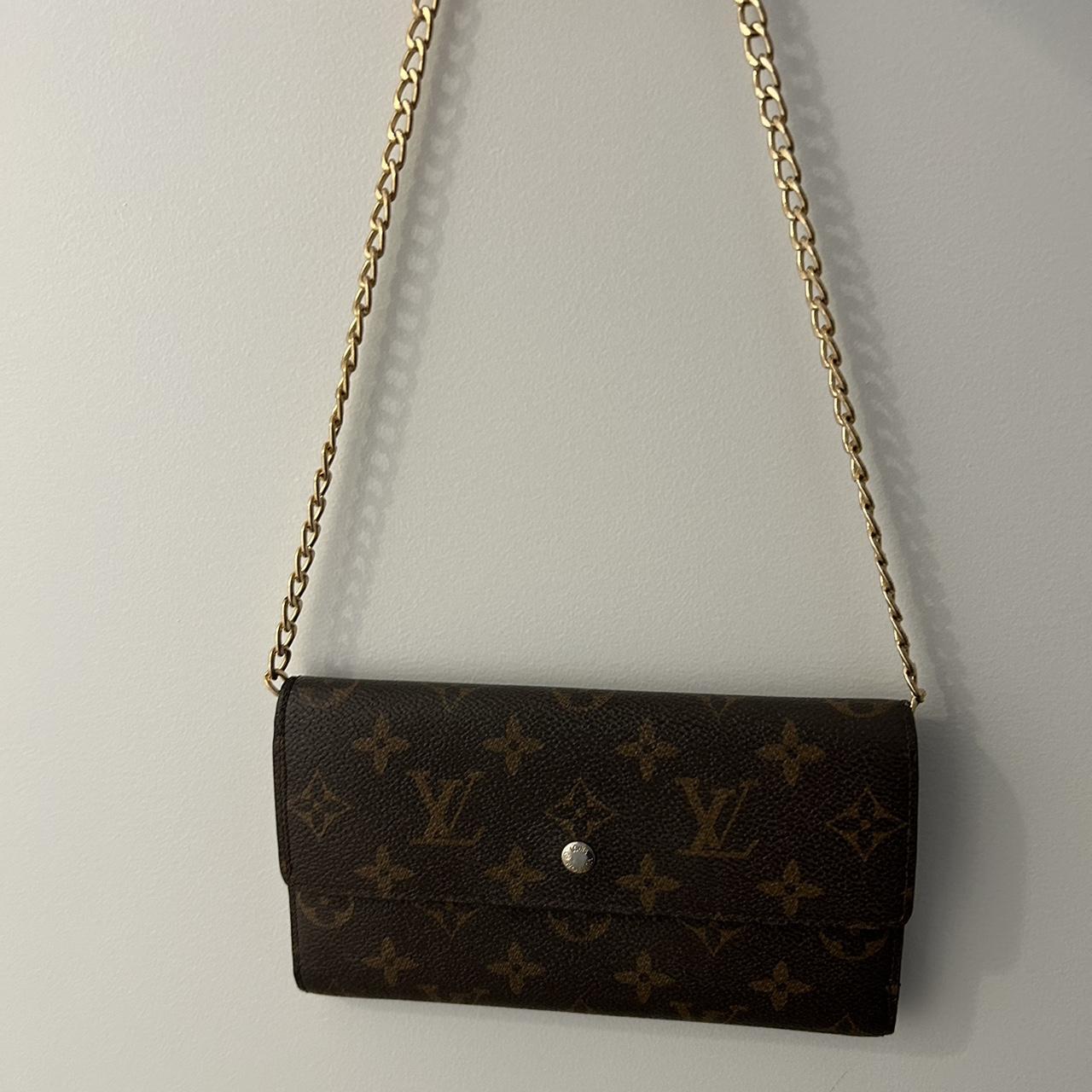Louis Vuitton small wallet bag Worn around 4... - Depop