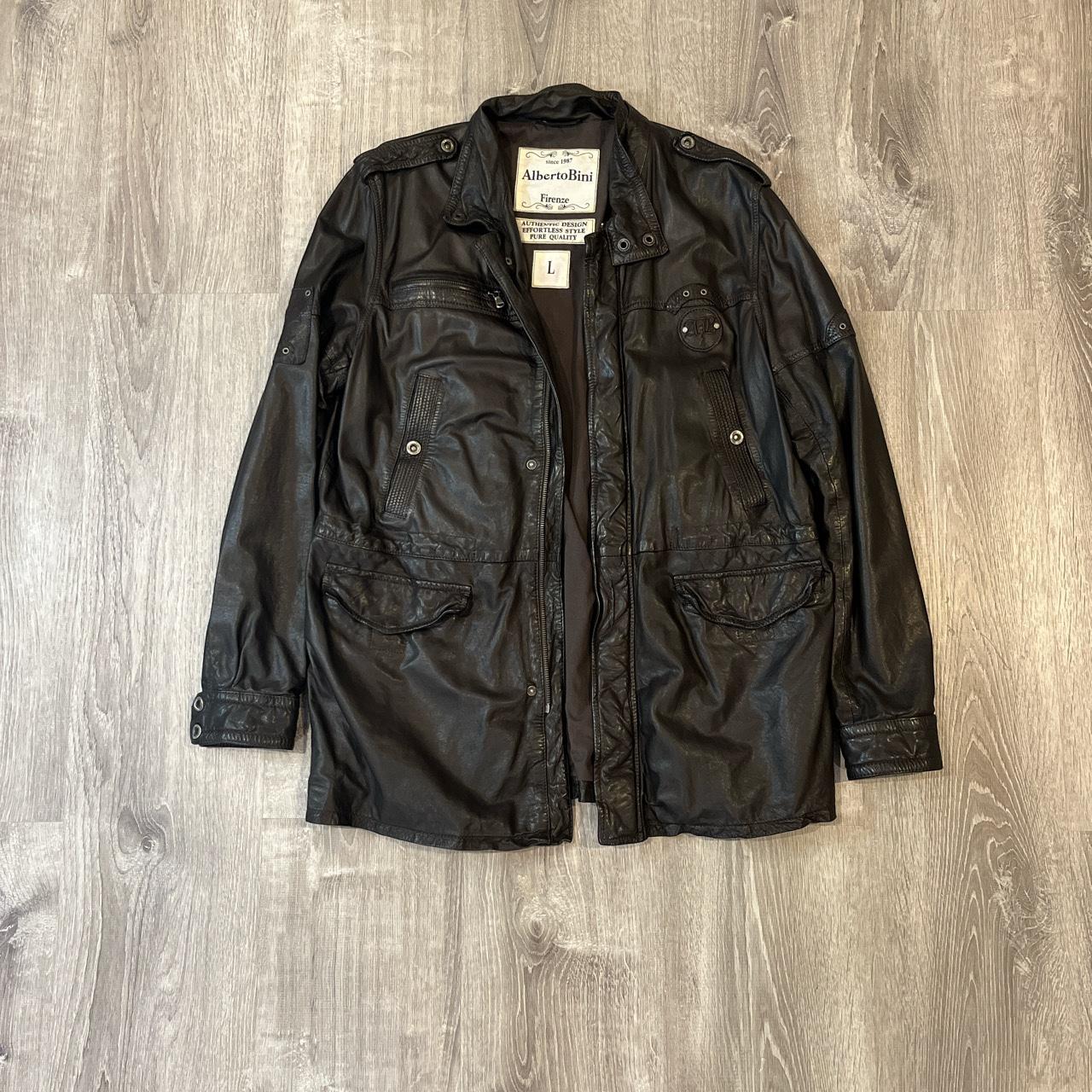 AlbertoBini | Leather Coat Menswear -Leather... - Depop