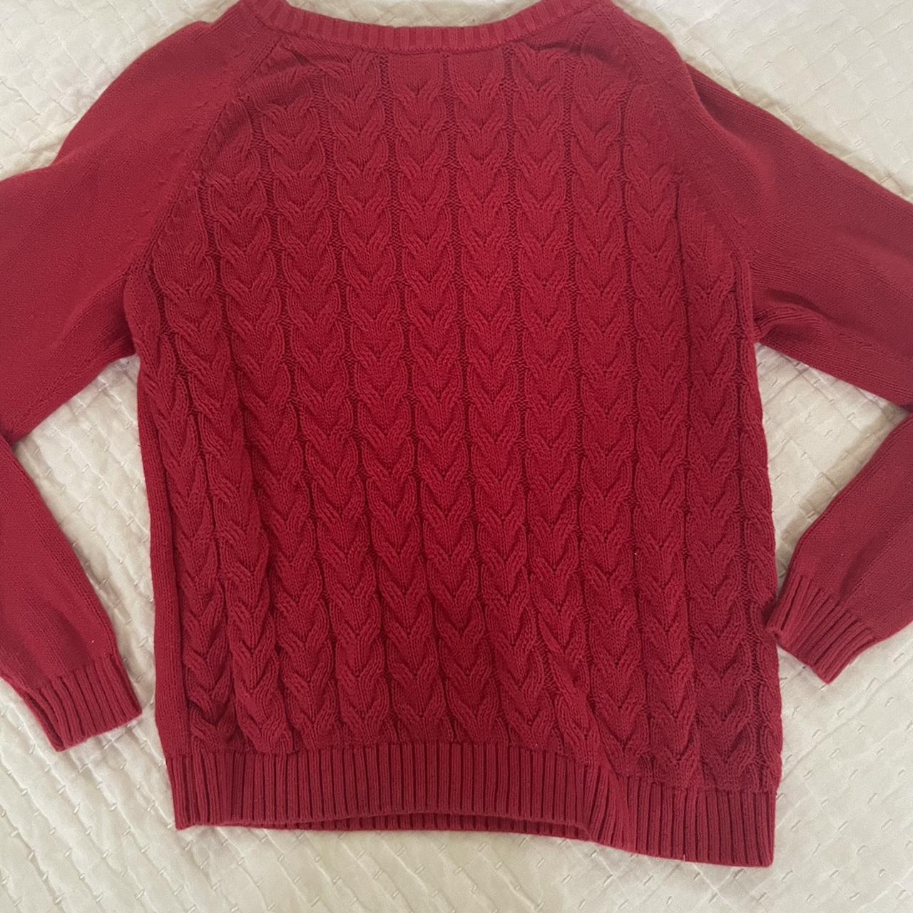 red cable knitted grandpa sweater!!♥️ size - L but... - Depop
