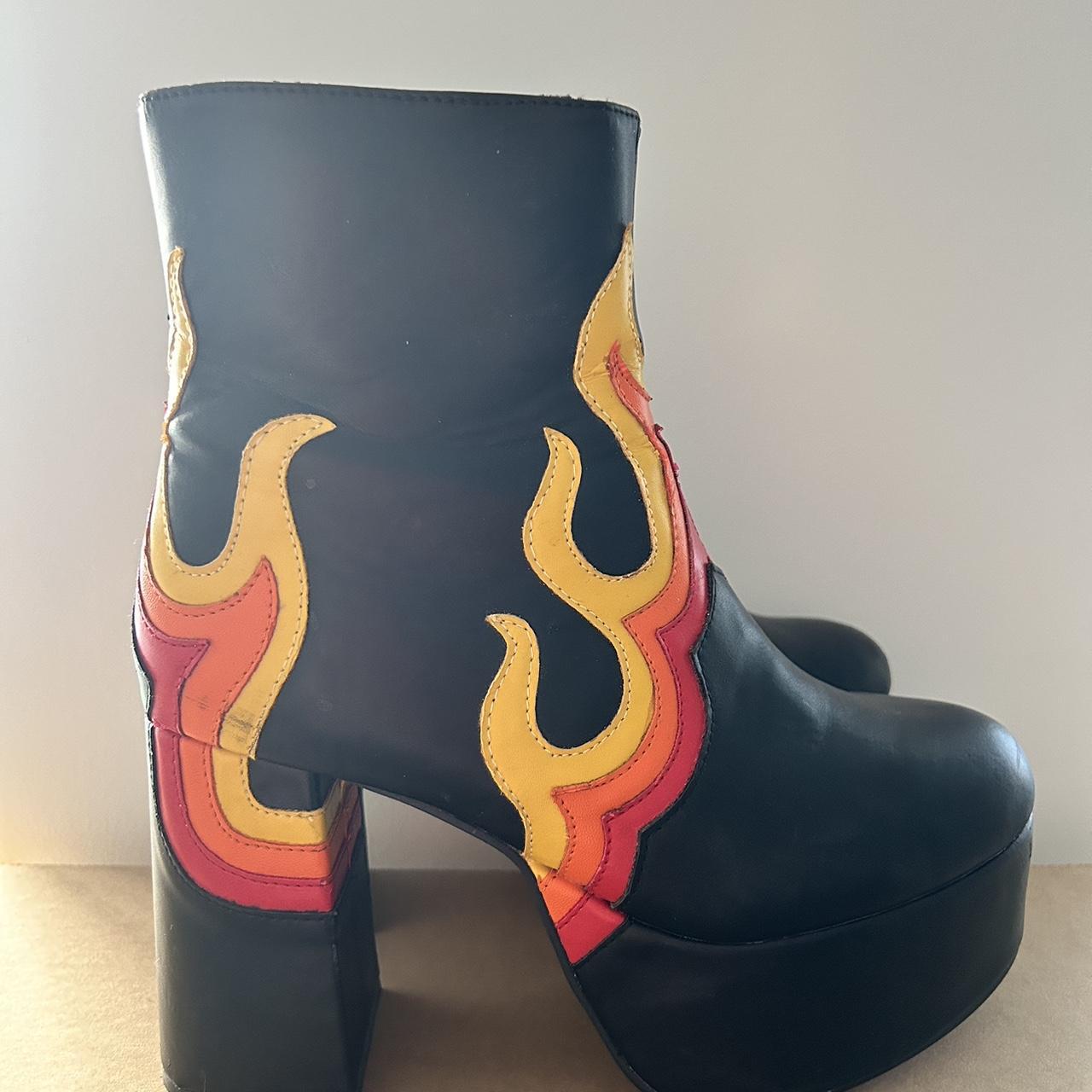 Flame platform ankle boots Amazing boots purchased... - Depop