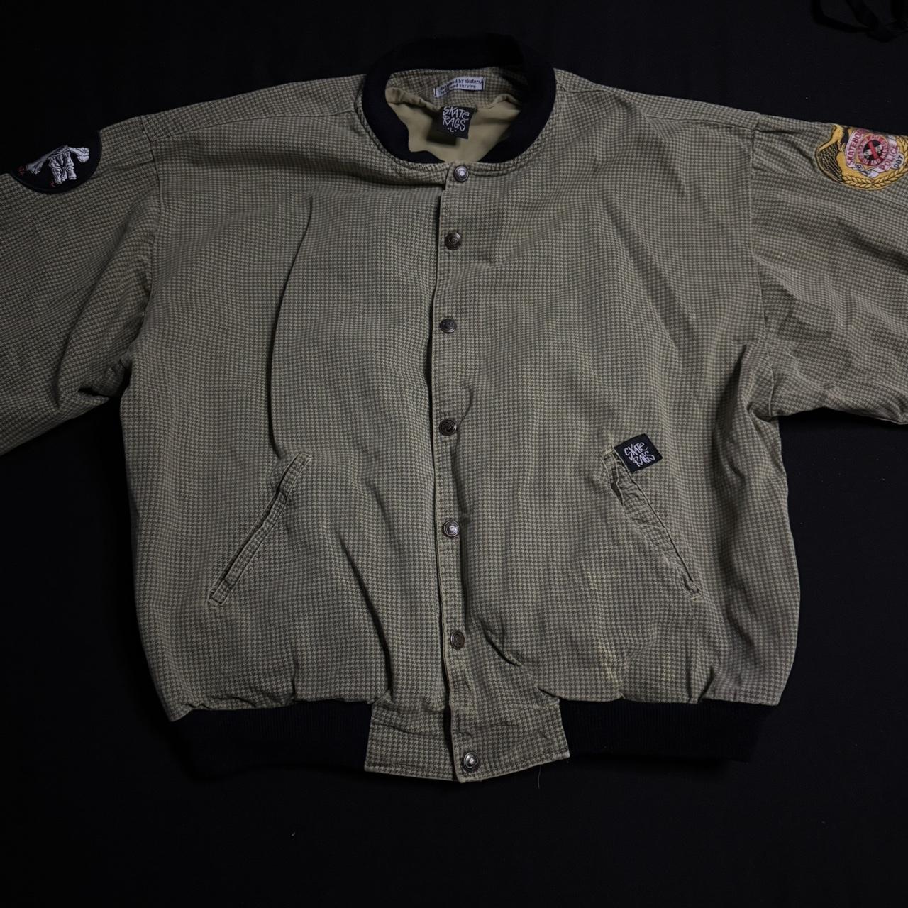 Skate Rags green and black bomber jacket with sick... | Depop