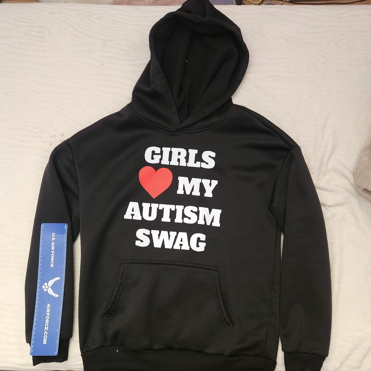 "Girls love my autism swag" corny black small... - Depop