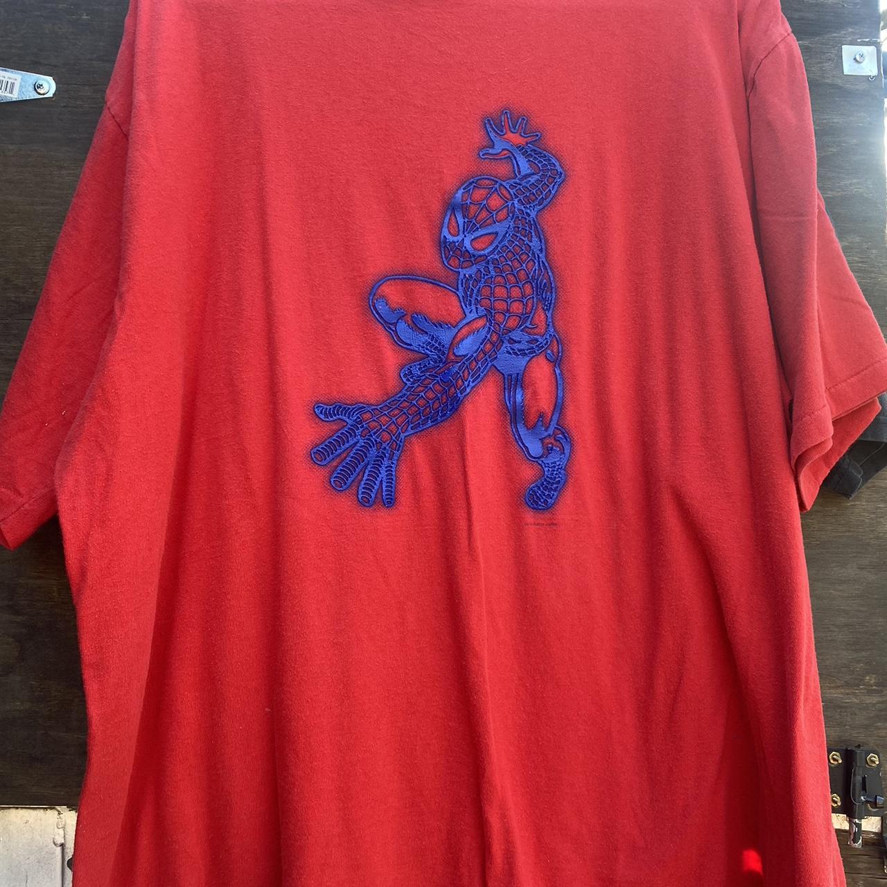 Vintage spiderman embossed shirt - Depop