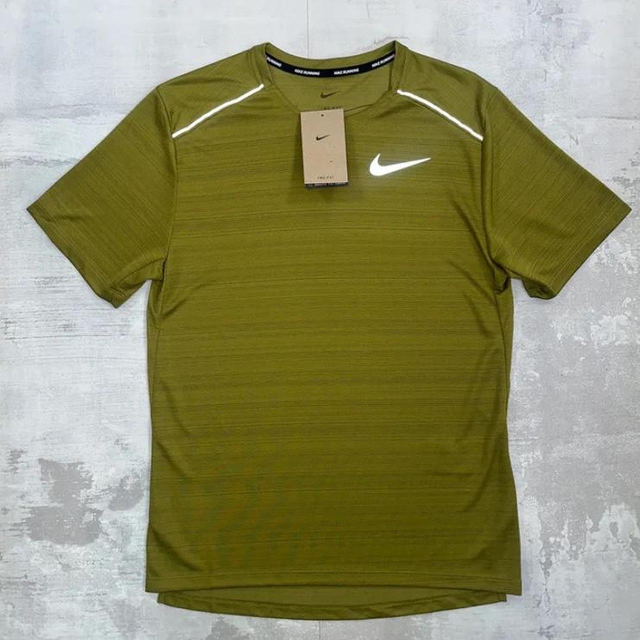 Nike green Miler 2.0 short sleeve running shirt... | Depop