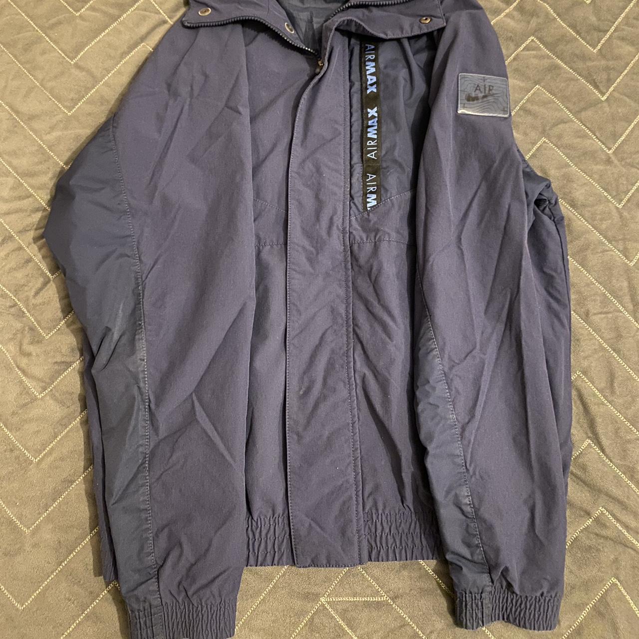 Nike Air Max windbreaker jacket in navy blue... - Depop