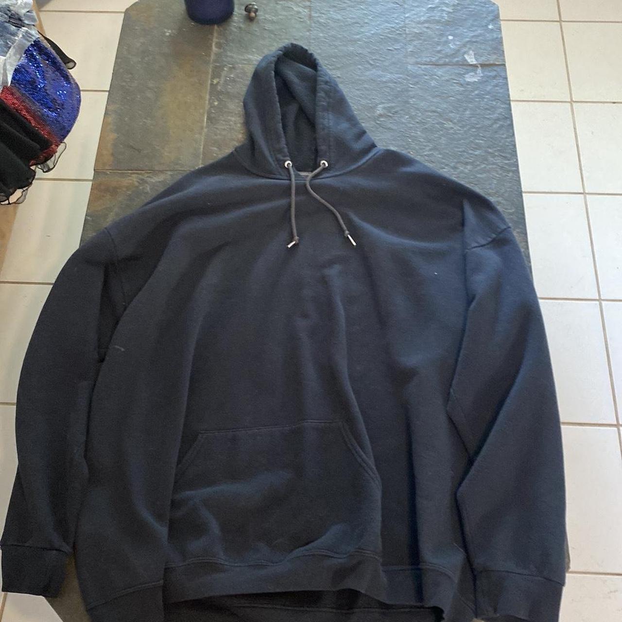 all black men’s hoodie - Depop