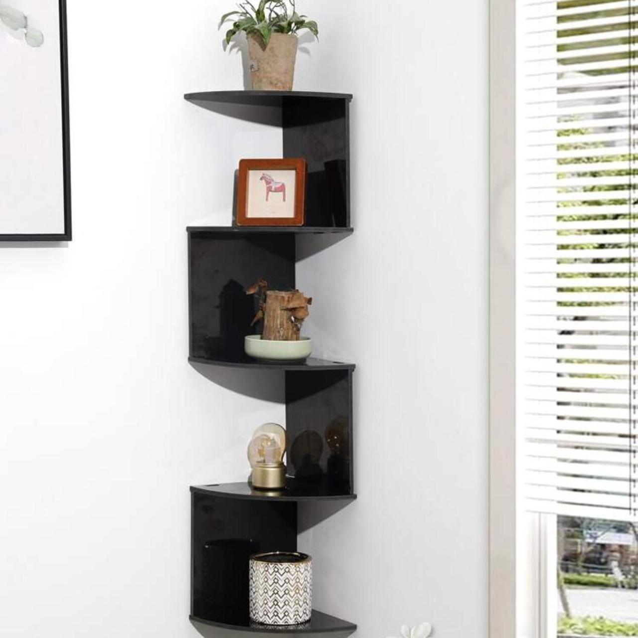 Multi layer corner shelves, black - Depop