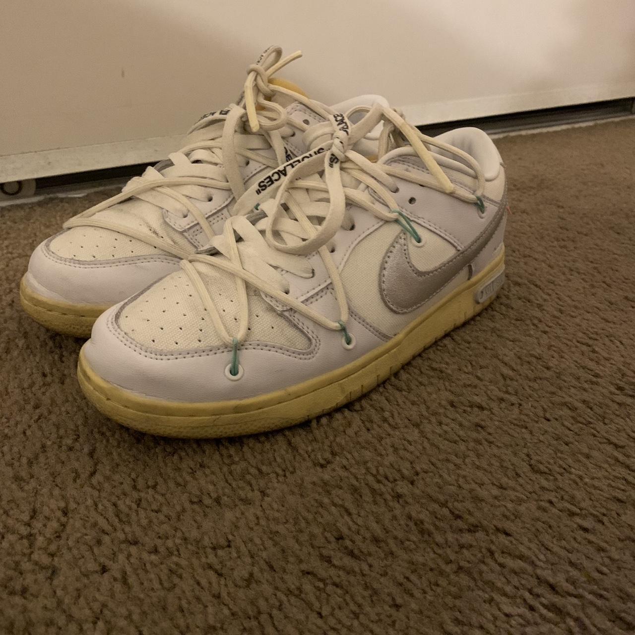 Offwhite dunks ( R3ps ) Size 8.5 MEN little rip on... - Depop