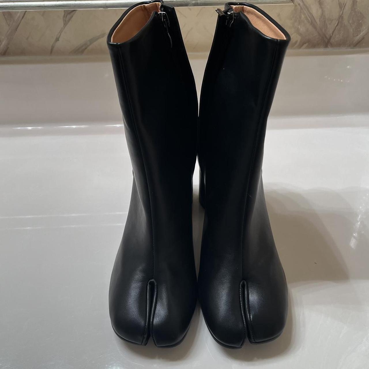 black split toe tabi boots size women's 8.5 fits... - Depop